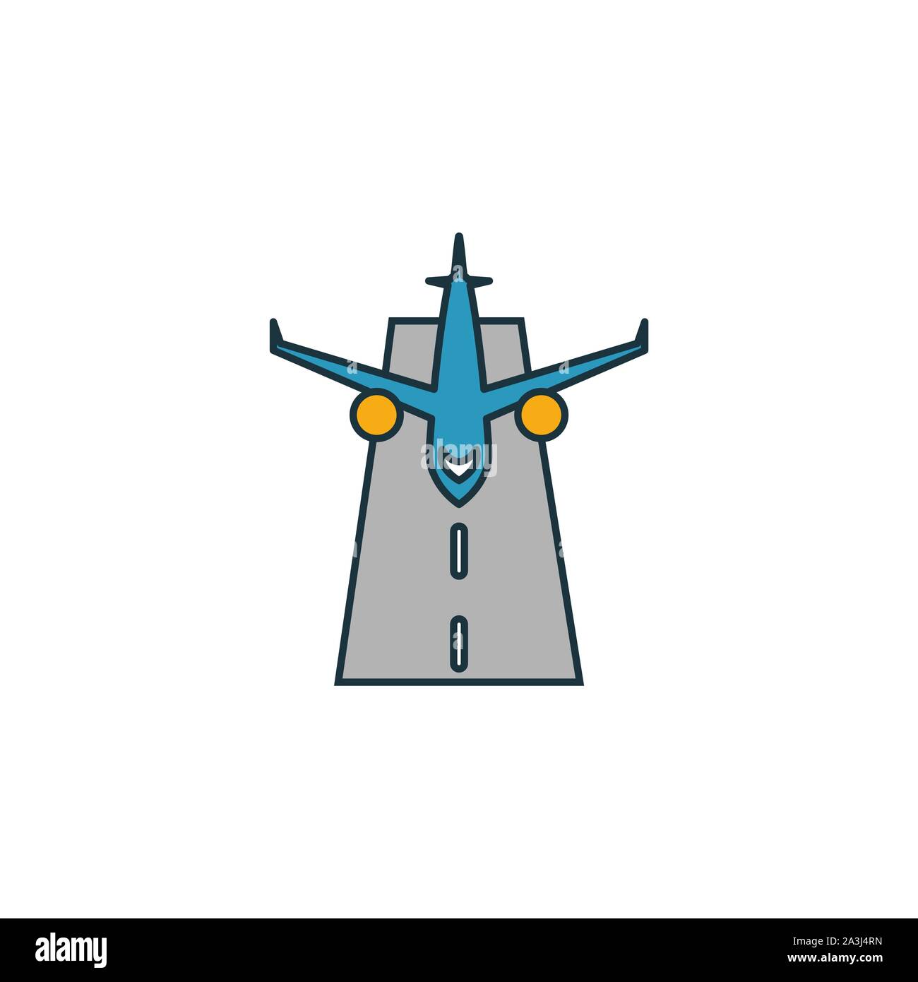 Runway icon. Outline filled creative elemet from airport icons ...