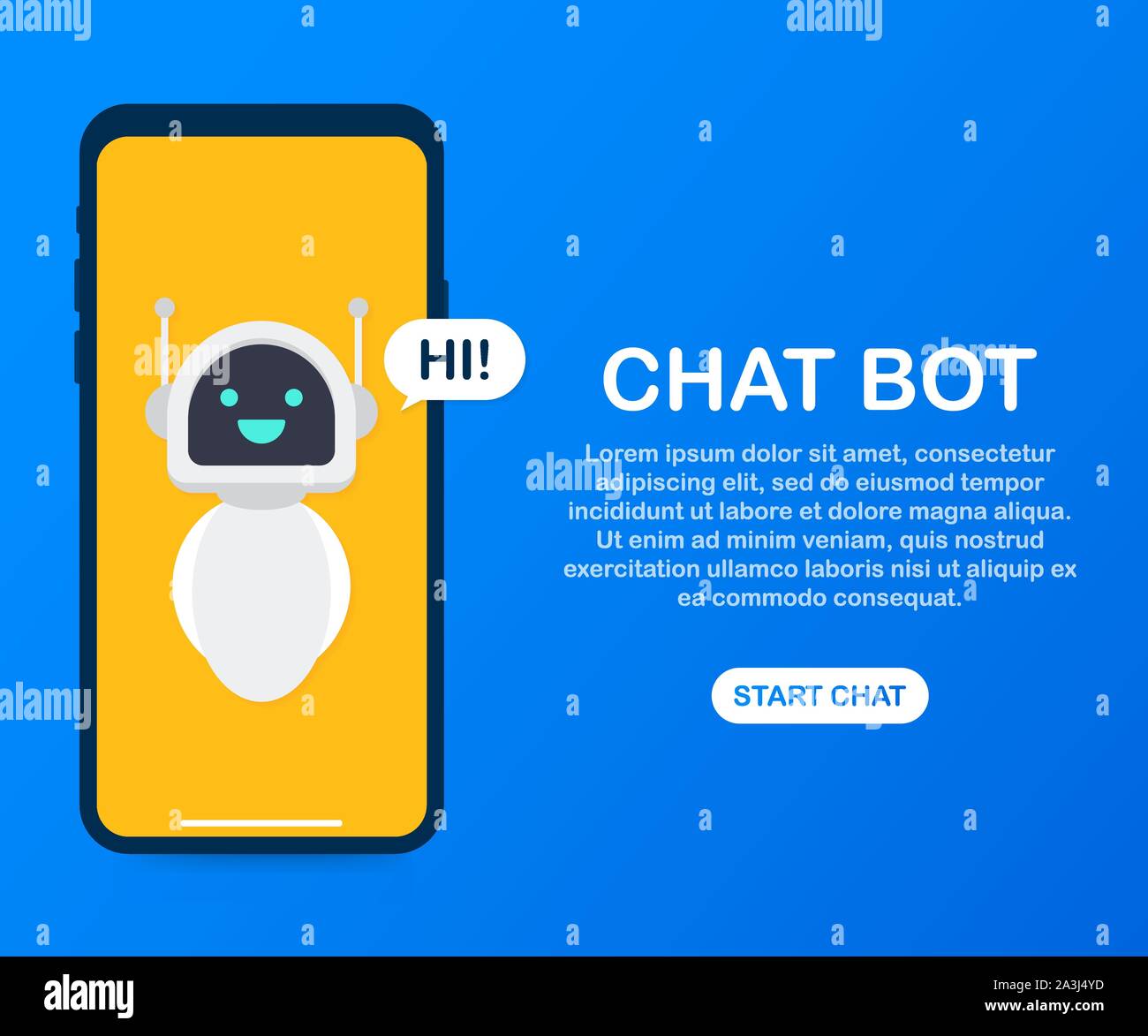 Chatbot banner concept. Horizontal business banner template with ...
