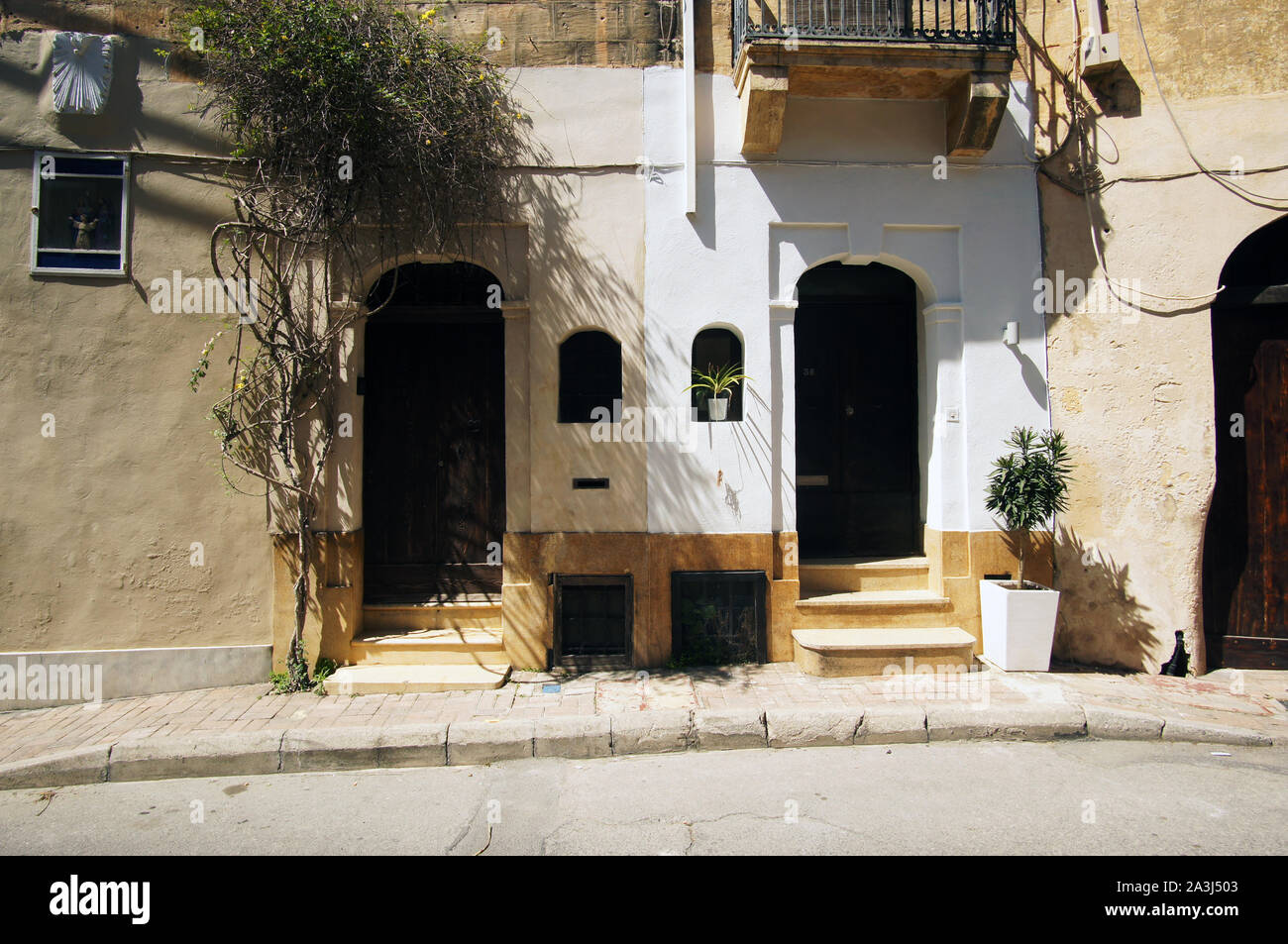 Entrances to old houses in Birkirkara Stock Photo - Alamy