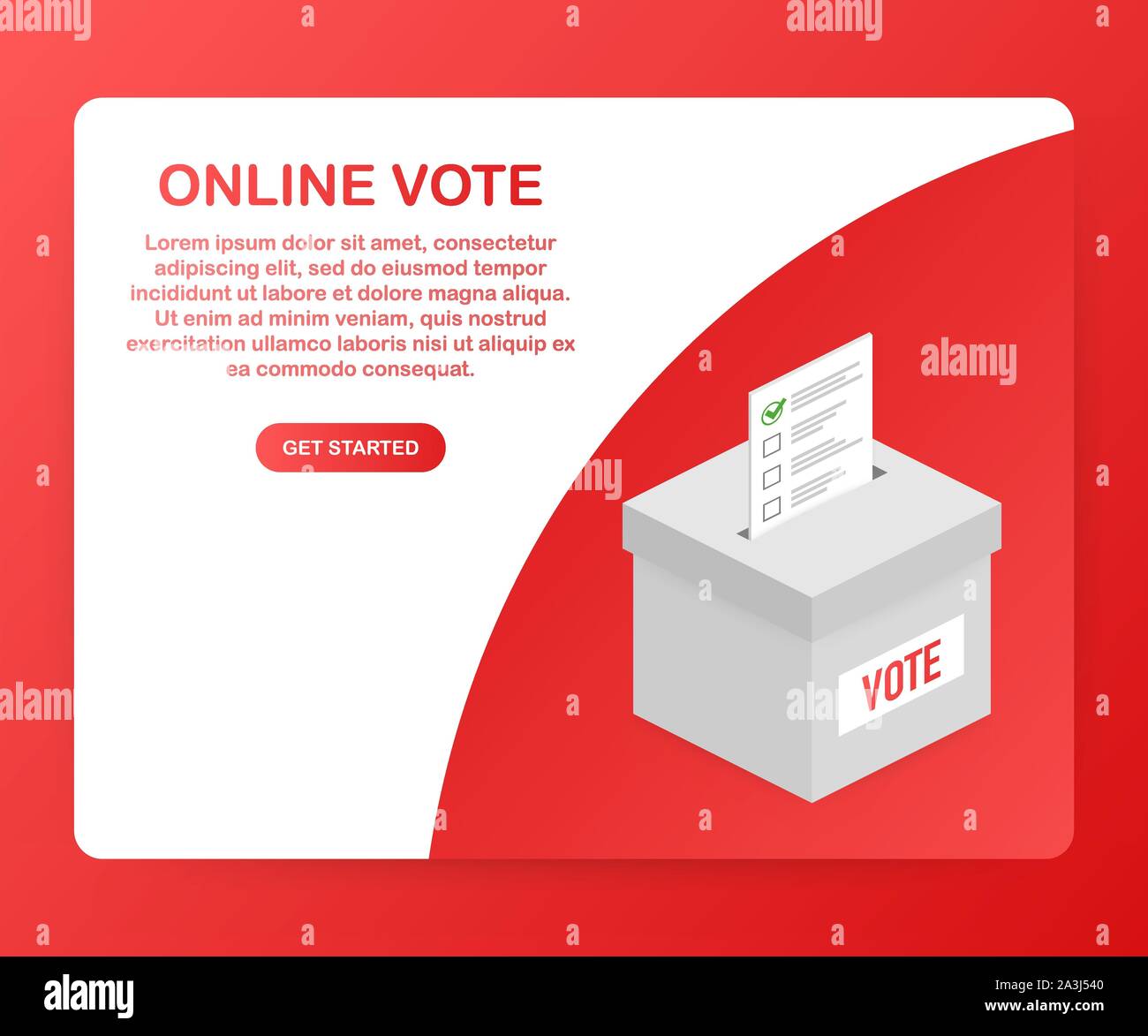 Flat isometric vector concept voting online, e-voting, election ...