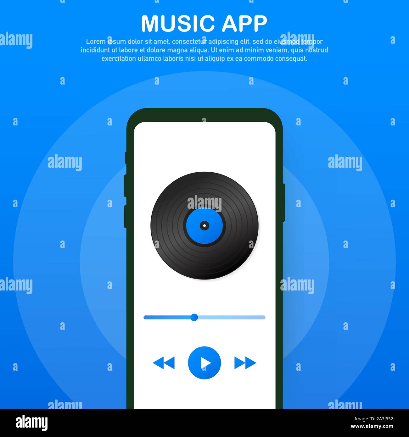 Mobile Application Interface. Music Player. Music app. Vector stock ...