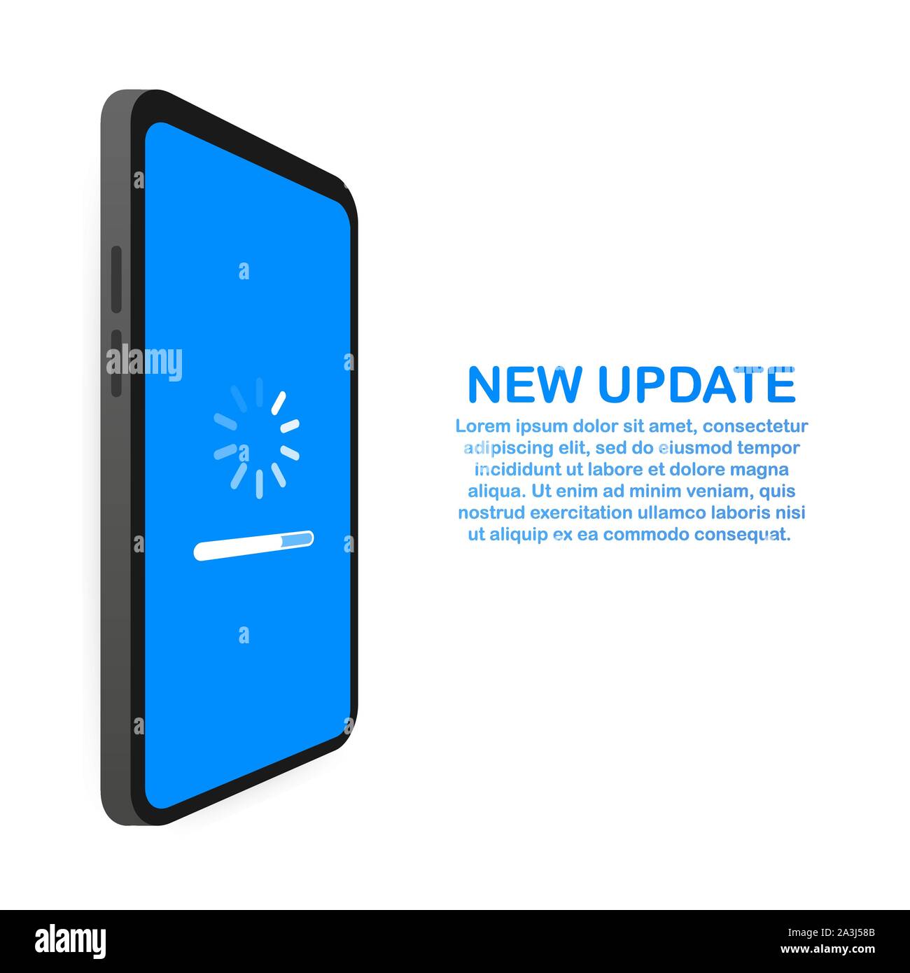 System software update, data update or synchronize with progress bar on the screen. Vector stock ...