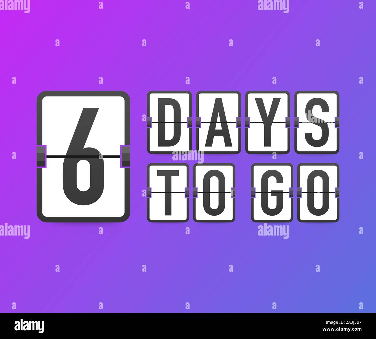 Six days to go. Time icon. Vector stock illustration Stock Vector Image ...