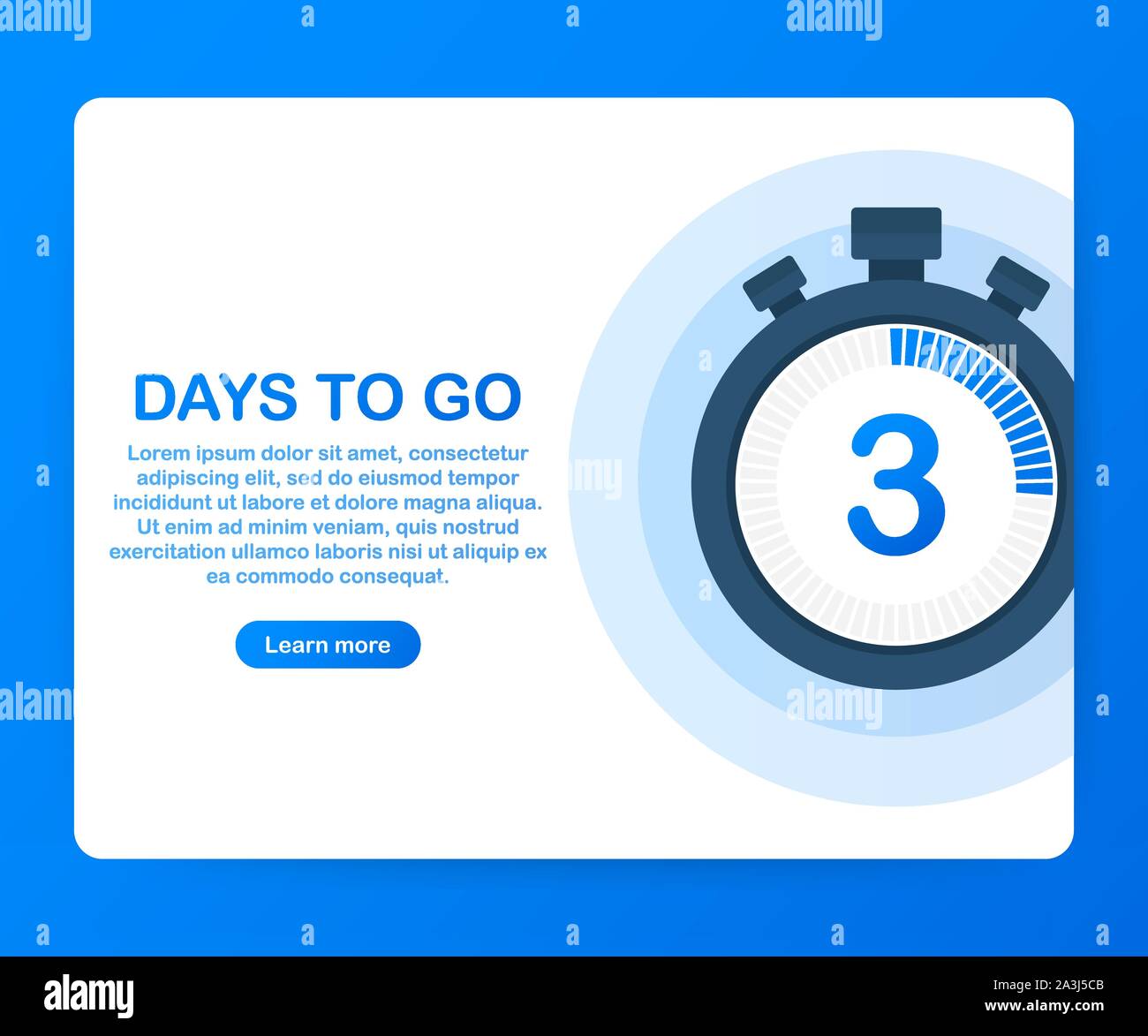 Three days to go. Banner for business, marketing and advertising ...