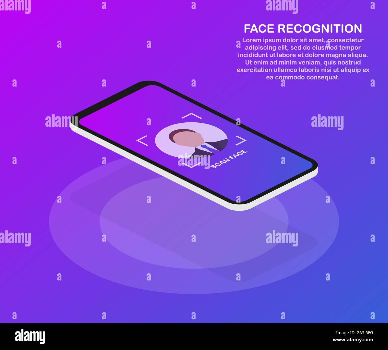 Face recognition concept design. Can use for web banner, infographics ...