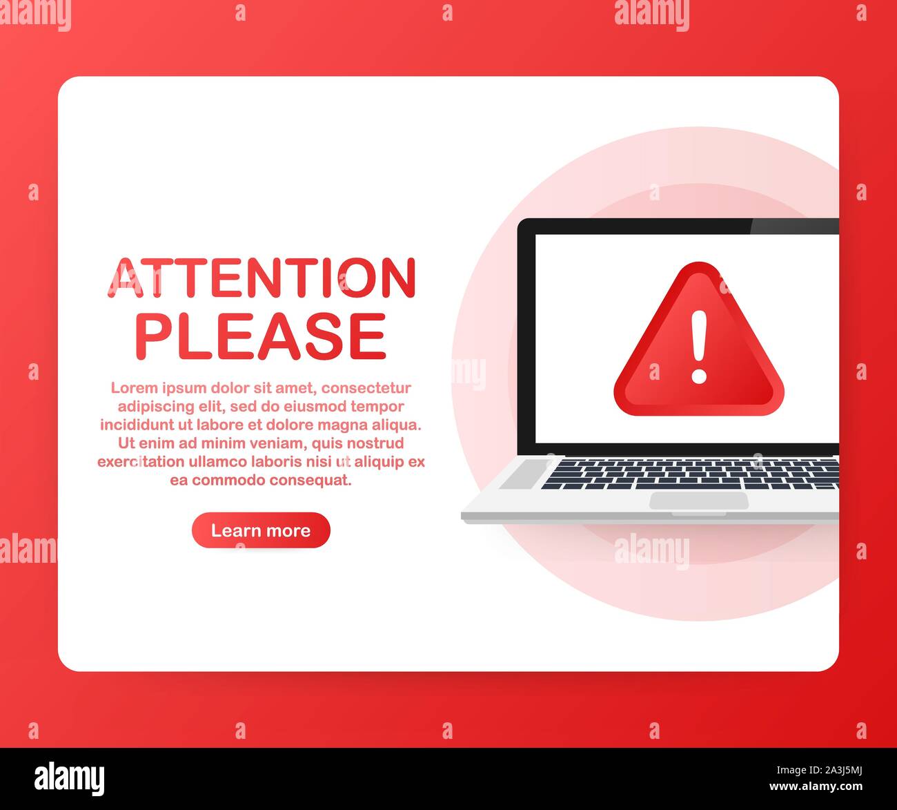 Attention please banner or landing page template. Vector stock ...