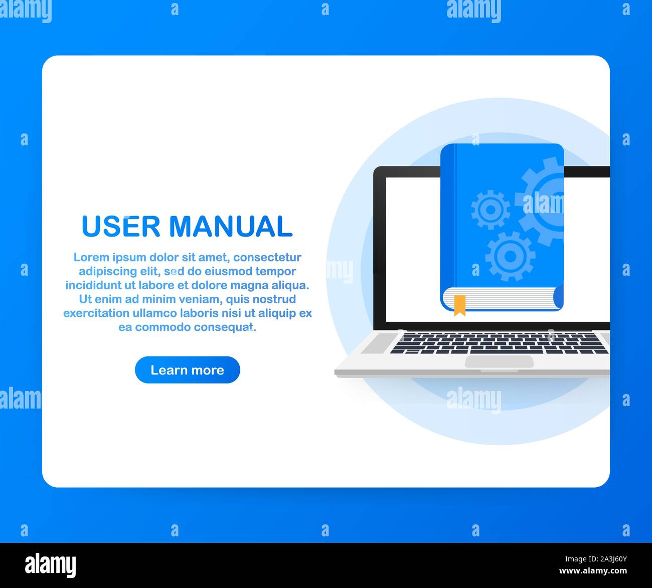 Concept User manual book for web page, banner, social media. Vector ...