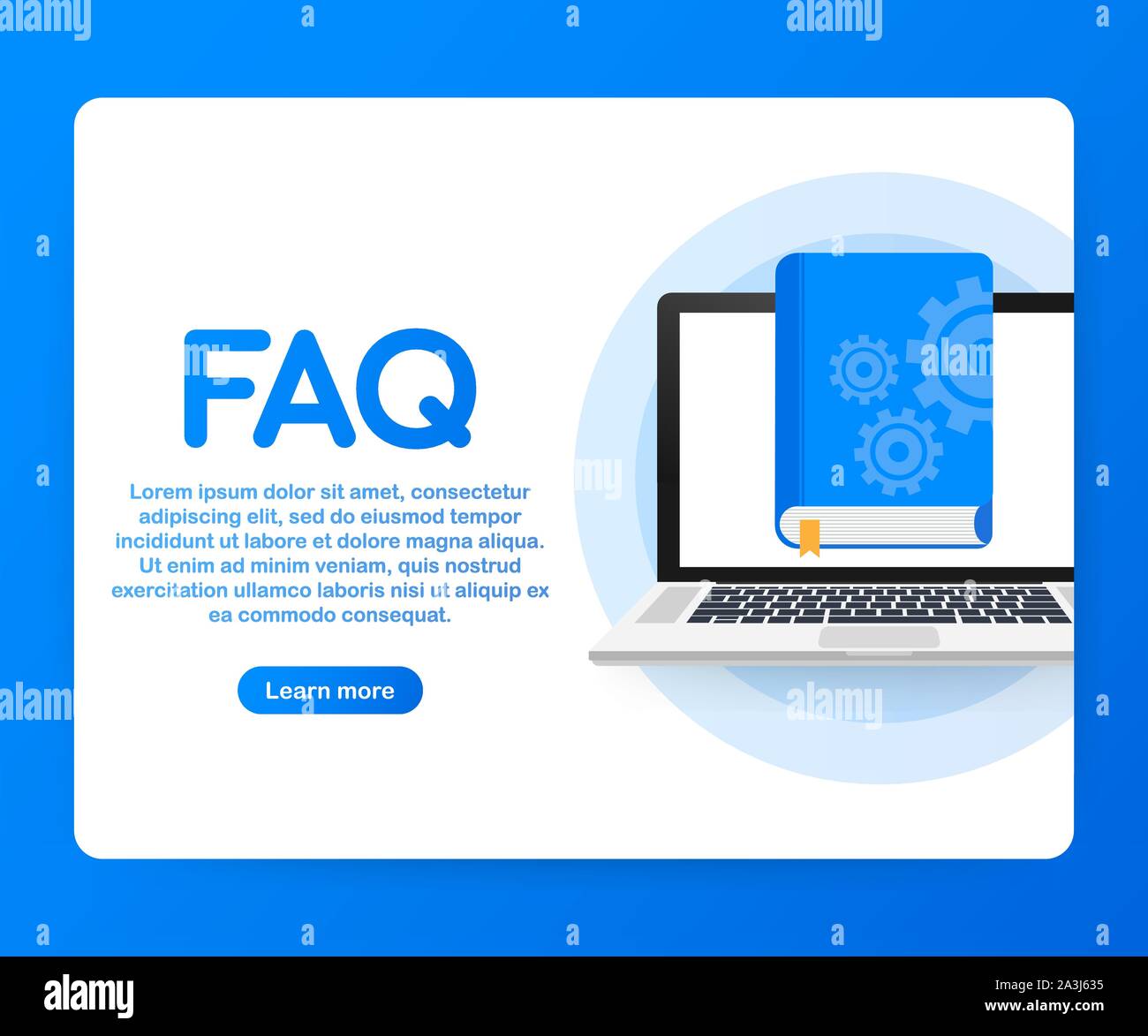 Concept FAQ book for web page, banner, social media. Vector stock ...