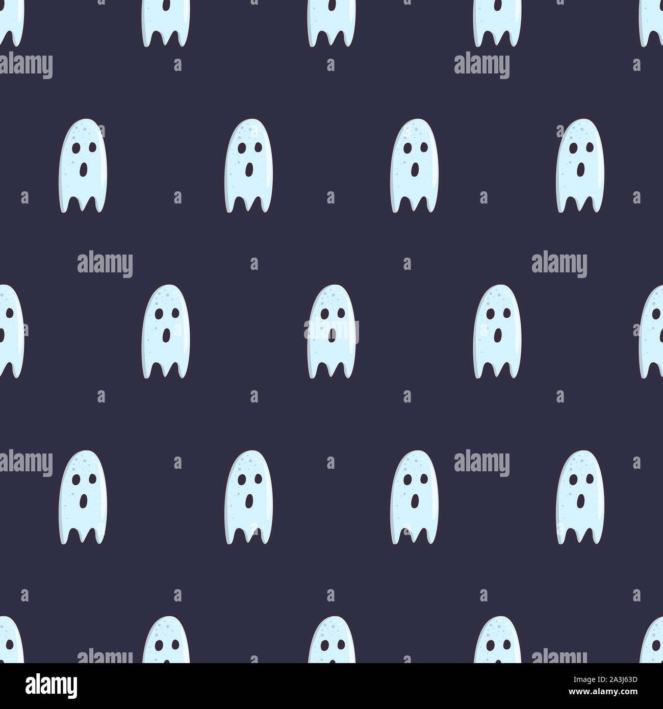 Hand drawn ghost character seamless pattern for fabric, wallpaper ...