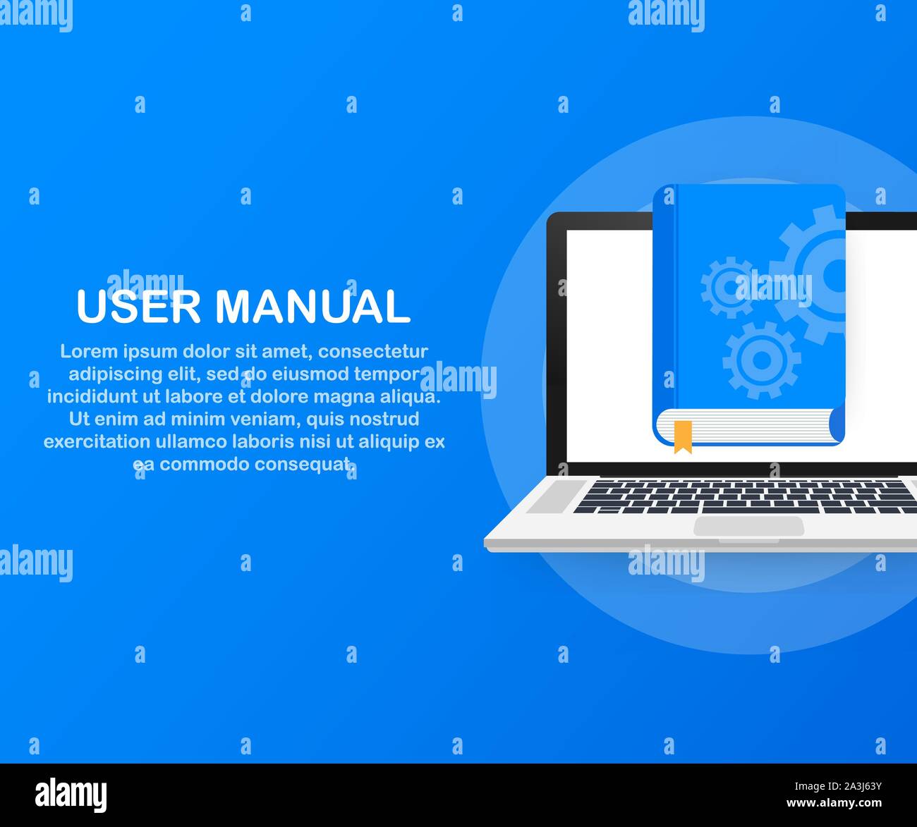 Concept User manual book for web page, banner, social media. Vector ...