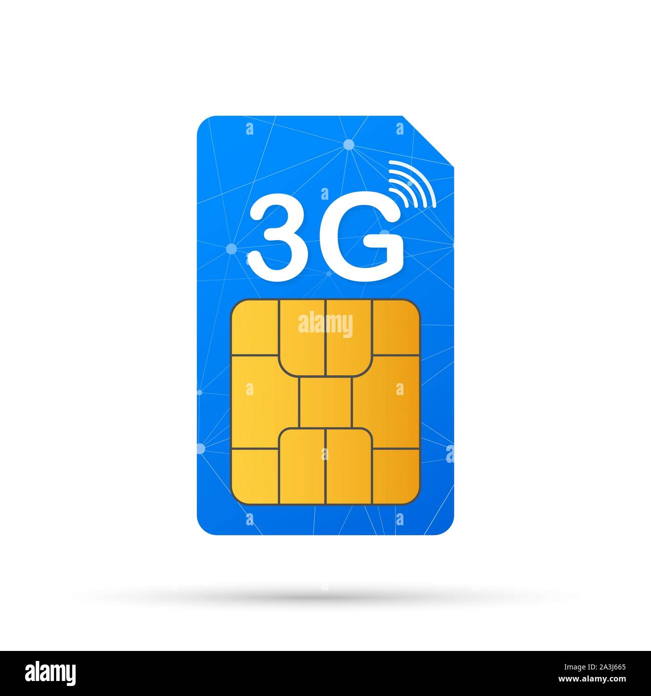 3G Sim Card. Mobile telecommunications technology symbol. Vector stock ...