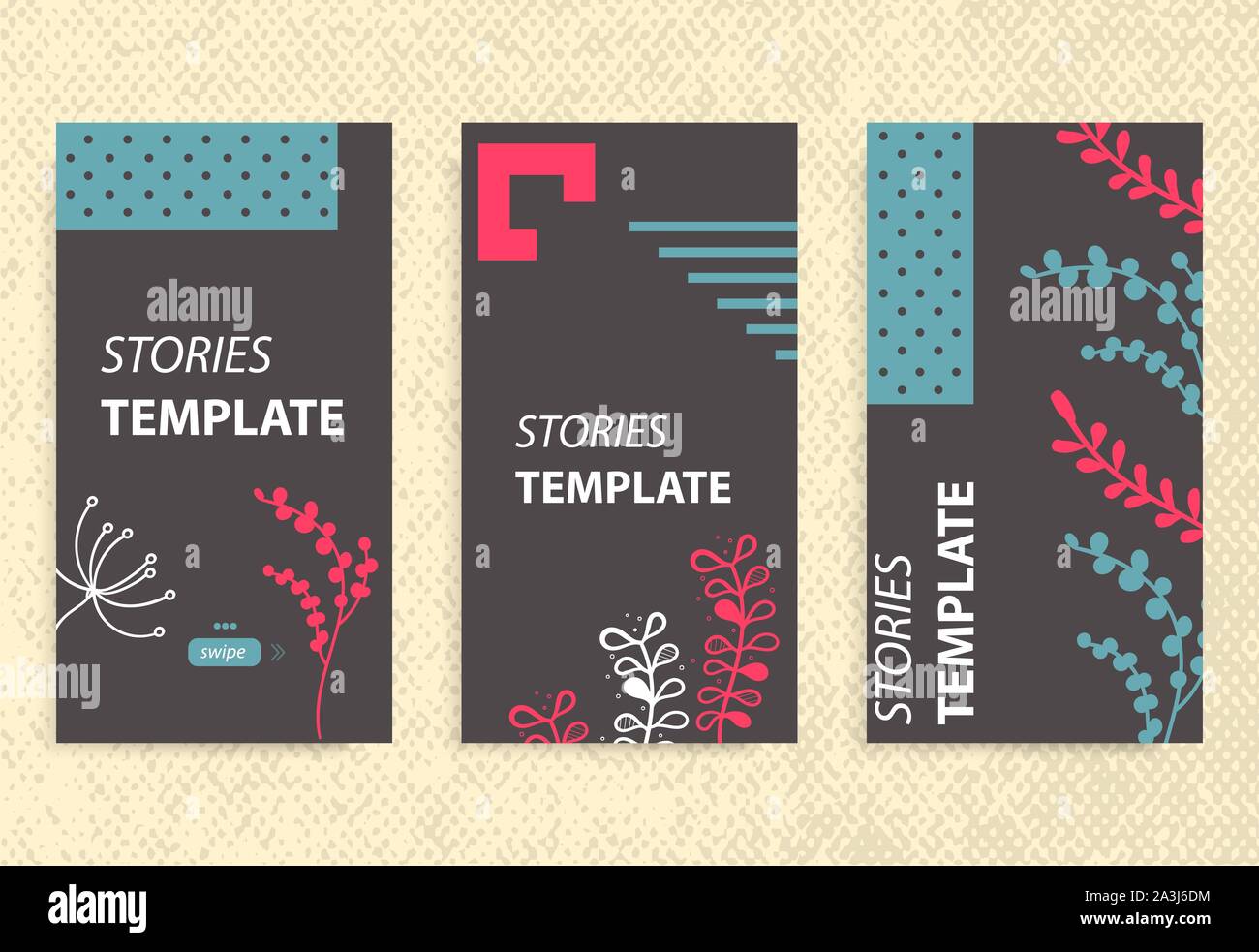 Stories template for mobile phone social background Stock Vector Image ...