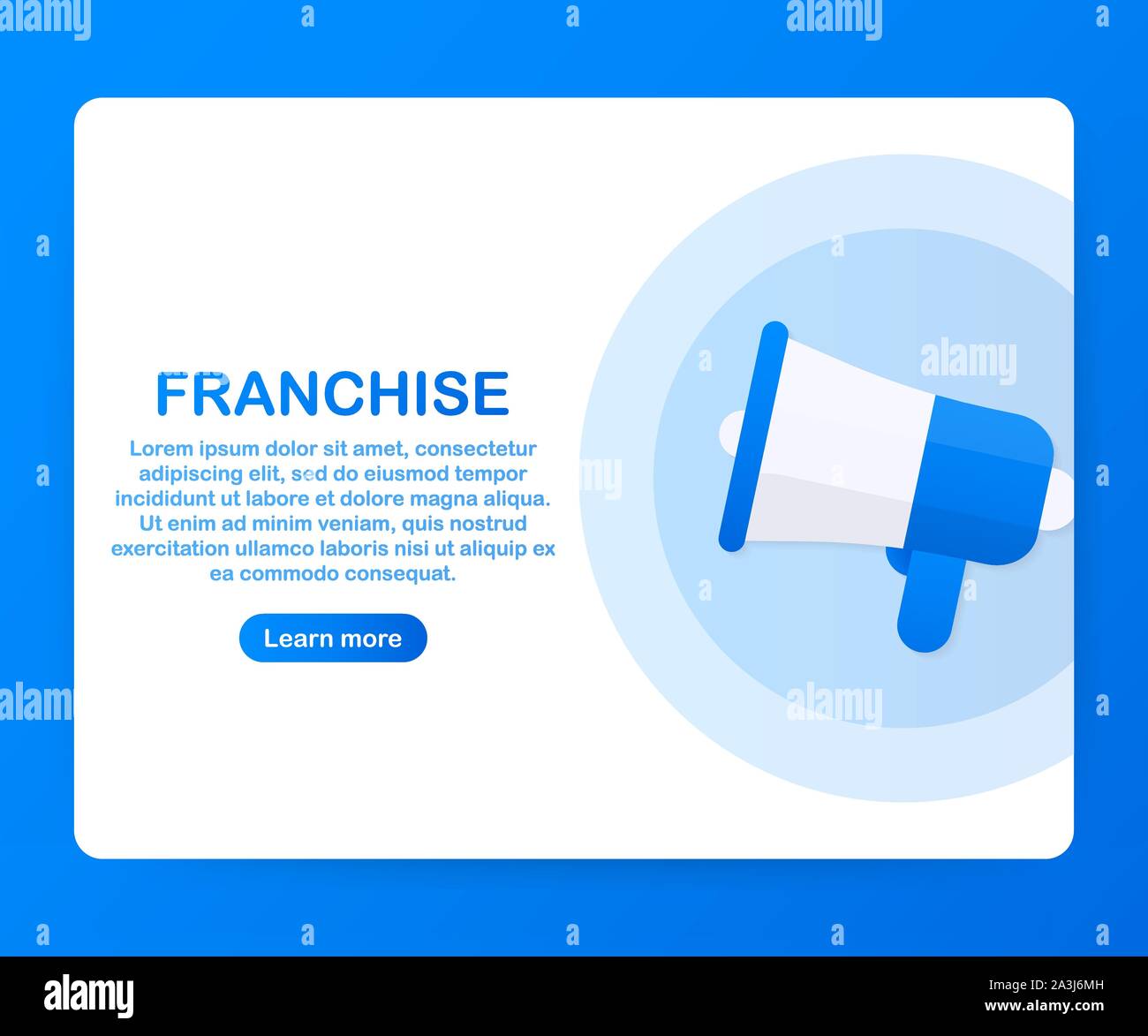Megaphone Hand, business concept with text franchise. Vector stock ...
