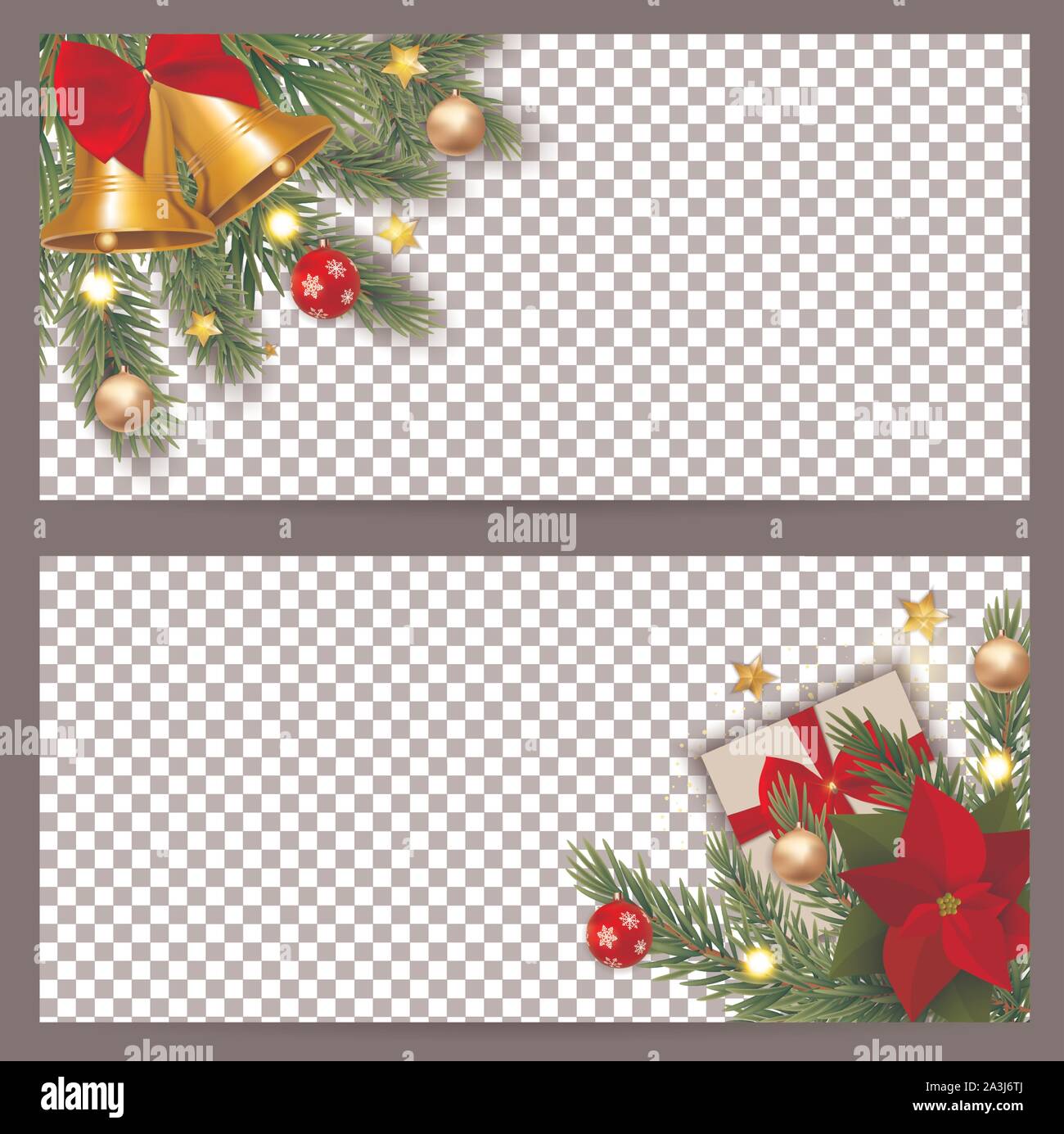 New Year and Christmas Business cards, invitations, flyers on a ...