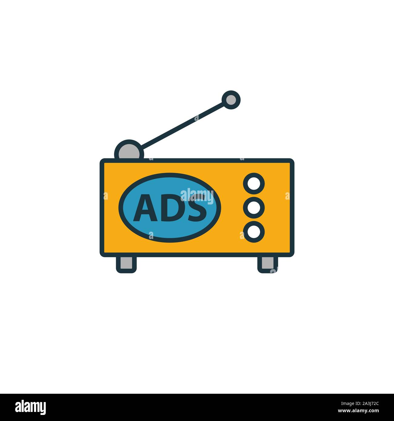 Radio Advertising icon. Outline filled creative elemet from advertising ...