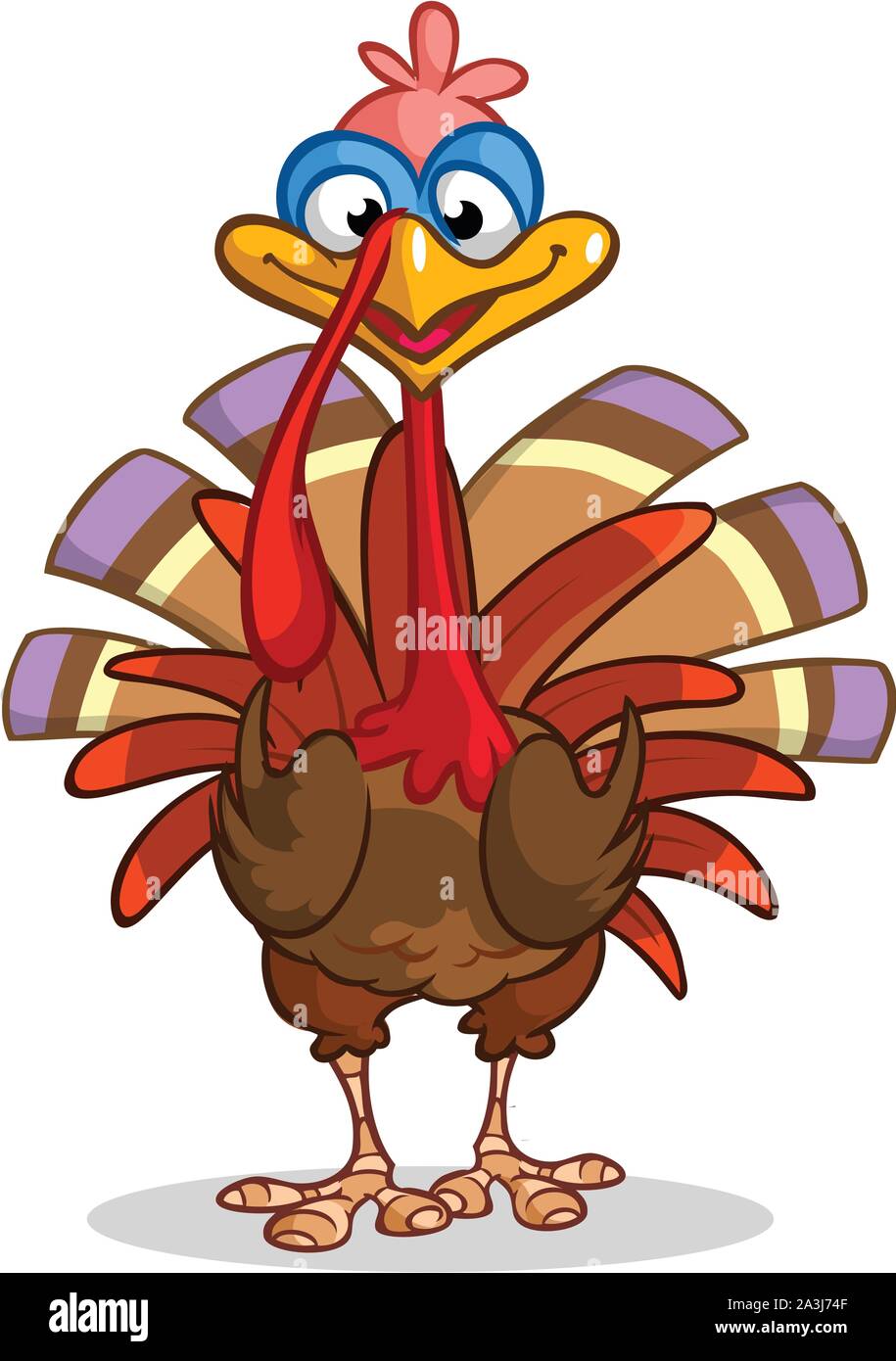 Cartoon turkey. Thanksgiving vector illustration isolated on white ...