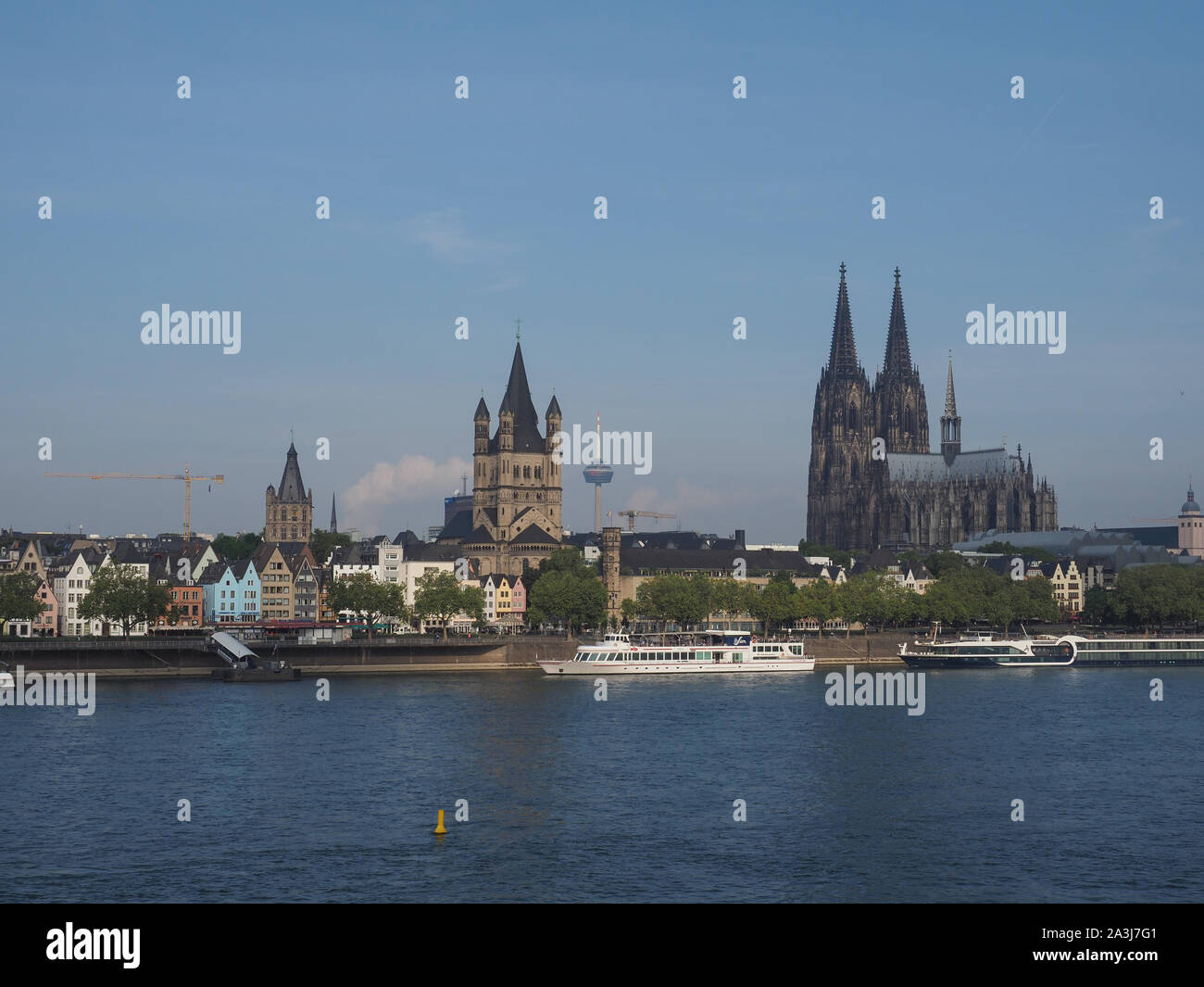 KOELN, GERMANY - CIRCA AUGUST 2019: View of the city skyline from the ...