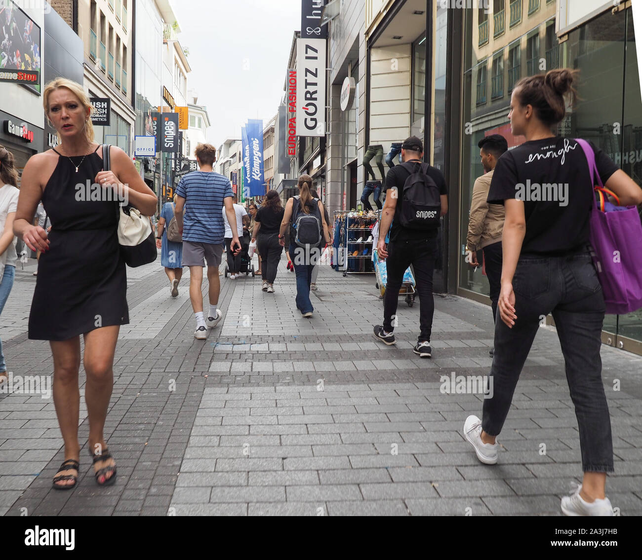 KOELN, GERMANY - CIRCA AUGUST 2019: People in Hohe Strasse (meaning ...