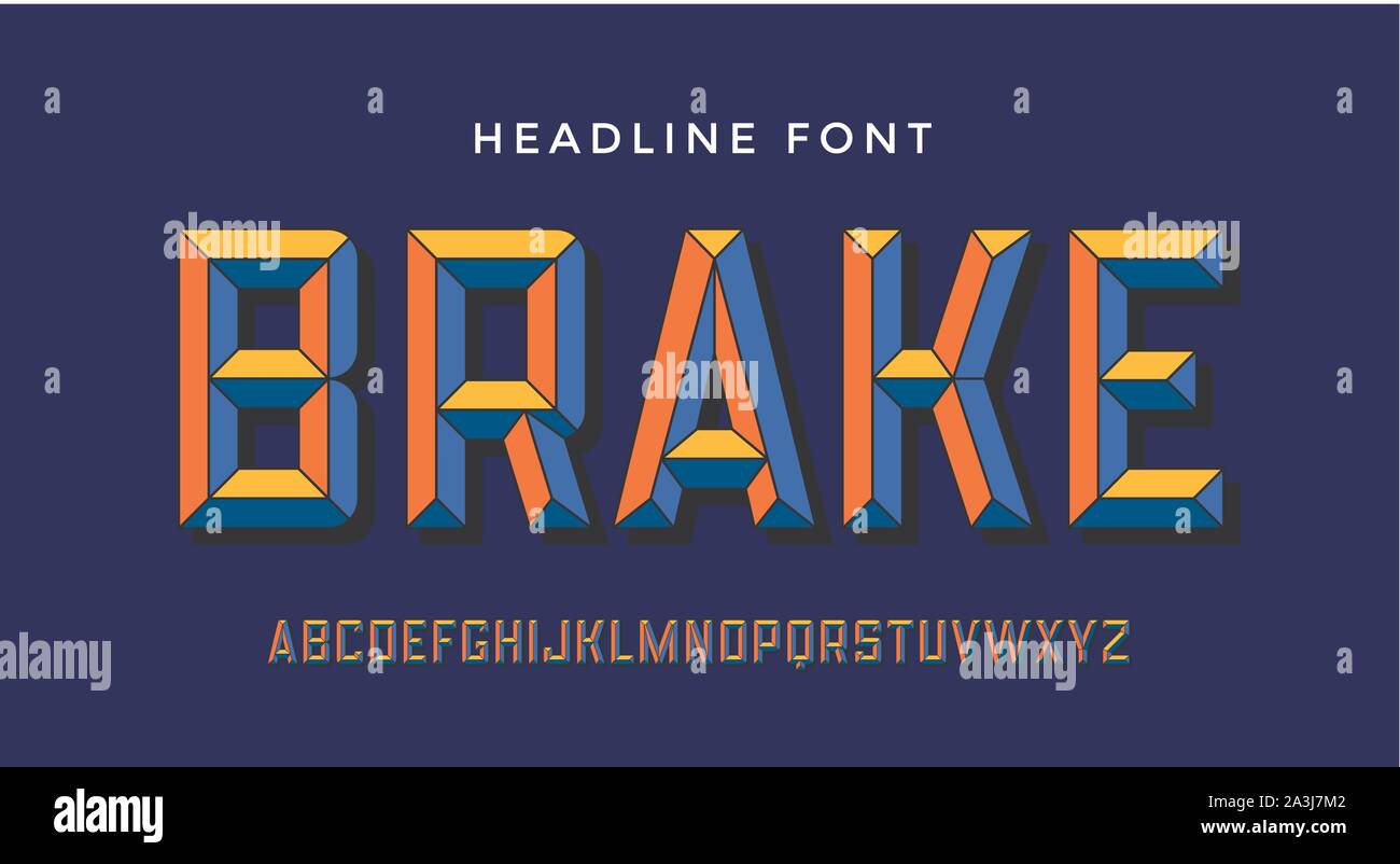 3D Modern Font . Colorful modern alphabet and 3d font Stock Vector ...