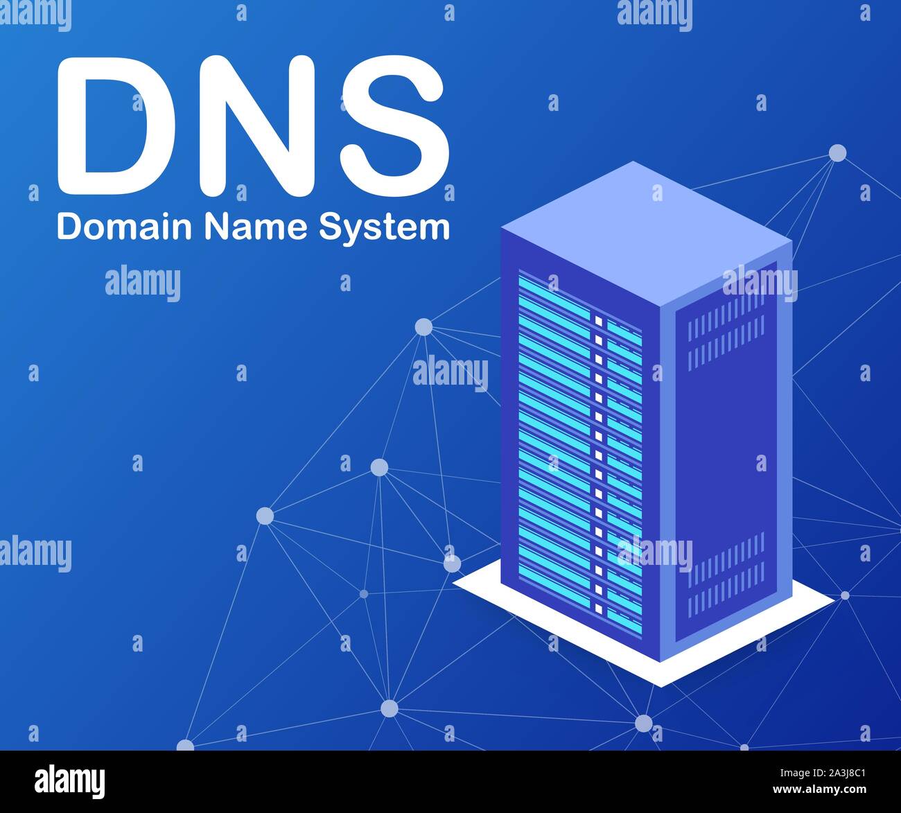 DNS Domain Name System Server. Vector stock illustration Stock Vector ...