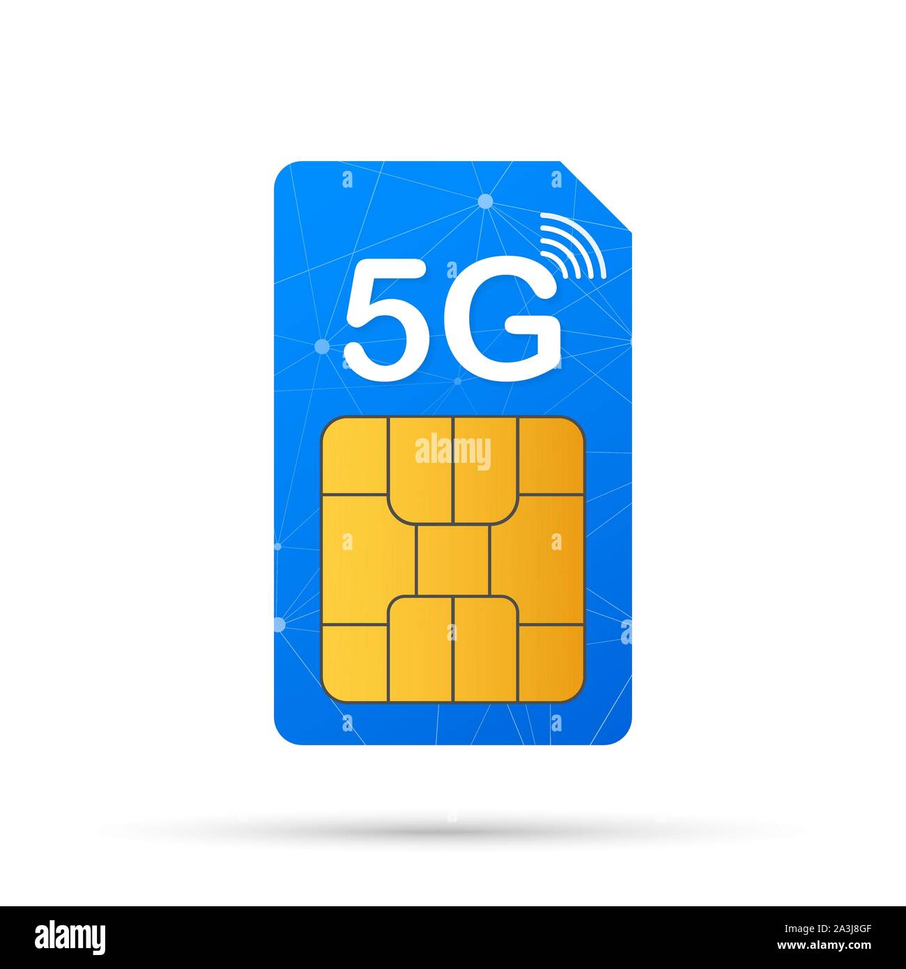 5G Sim Card. Mobile telecommunications technology symbol. Vector stock ...