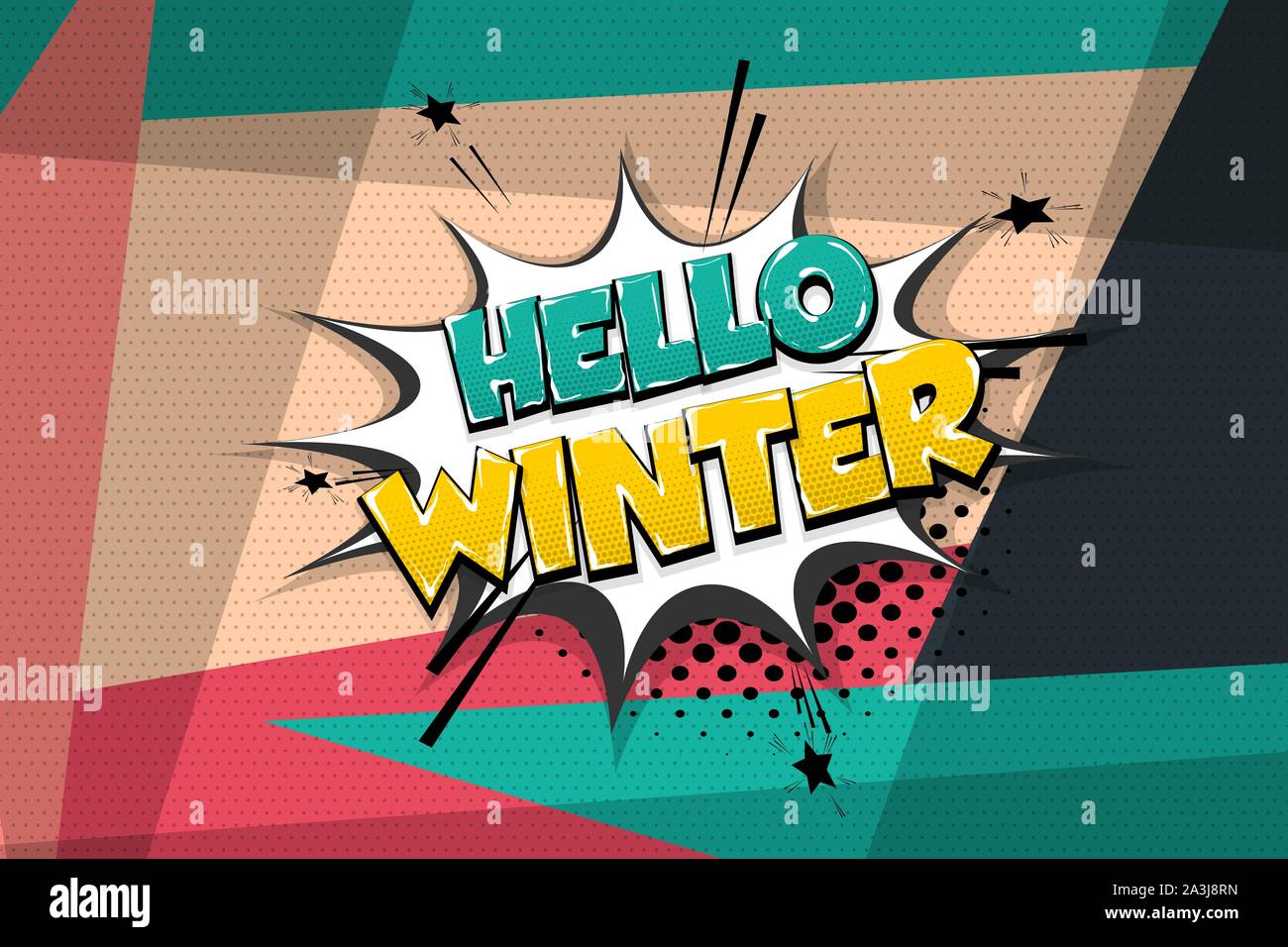 Winter comic text speech bubble pop art Stock Vector Image & Art - Alamy