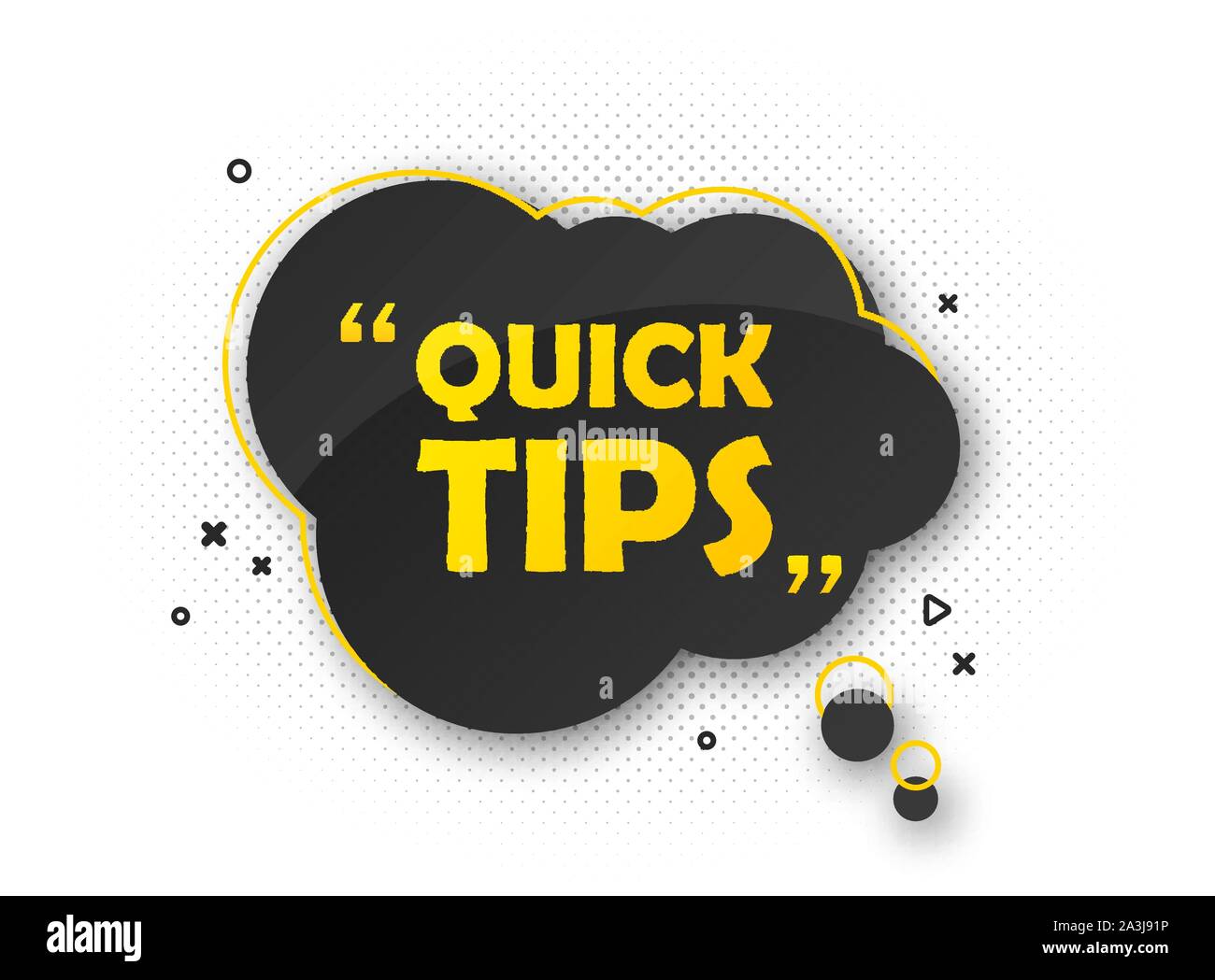 Quick tips, helpful tricks. Banner with useful information. Colorful ...