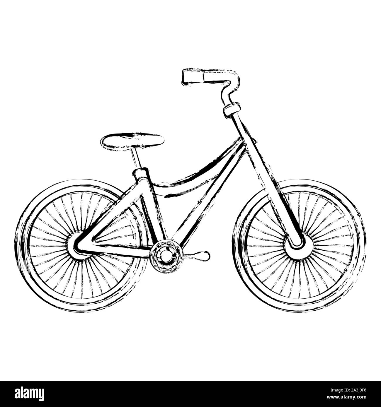 Isolated sketch of a bicycle - Vector illustration Stock Vector Image ...