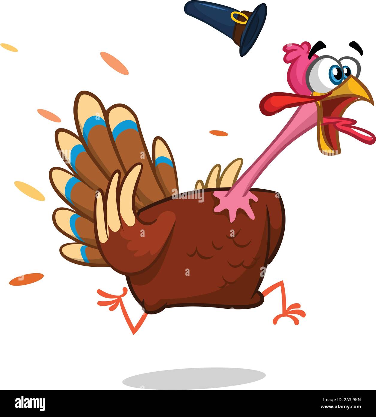 Cartoon Turkey Running Away