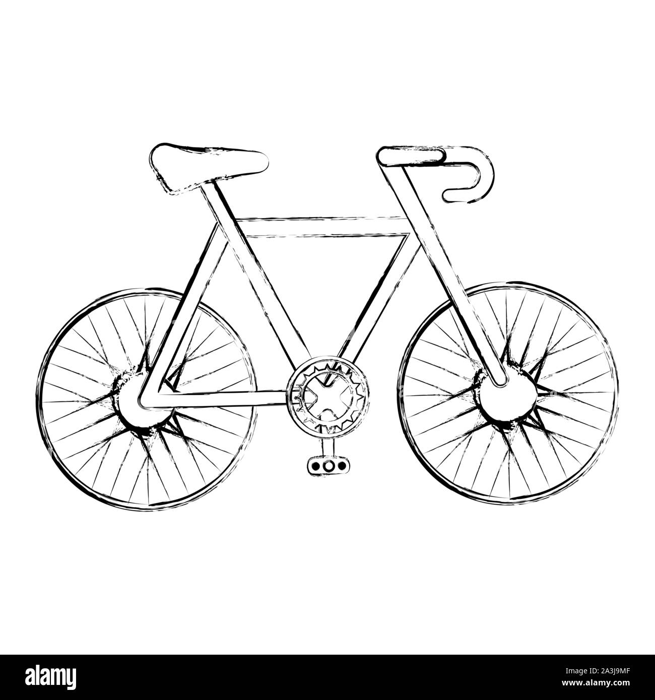Isolated sketch of a bicycle - Vector illustration Stock Vector Image ...
