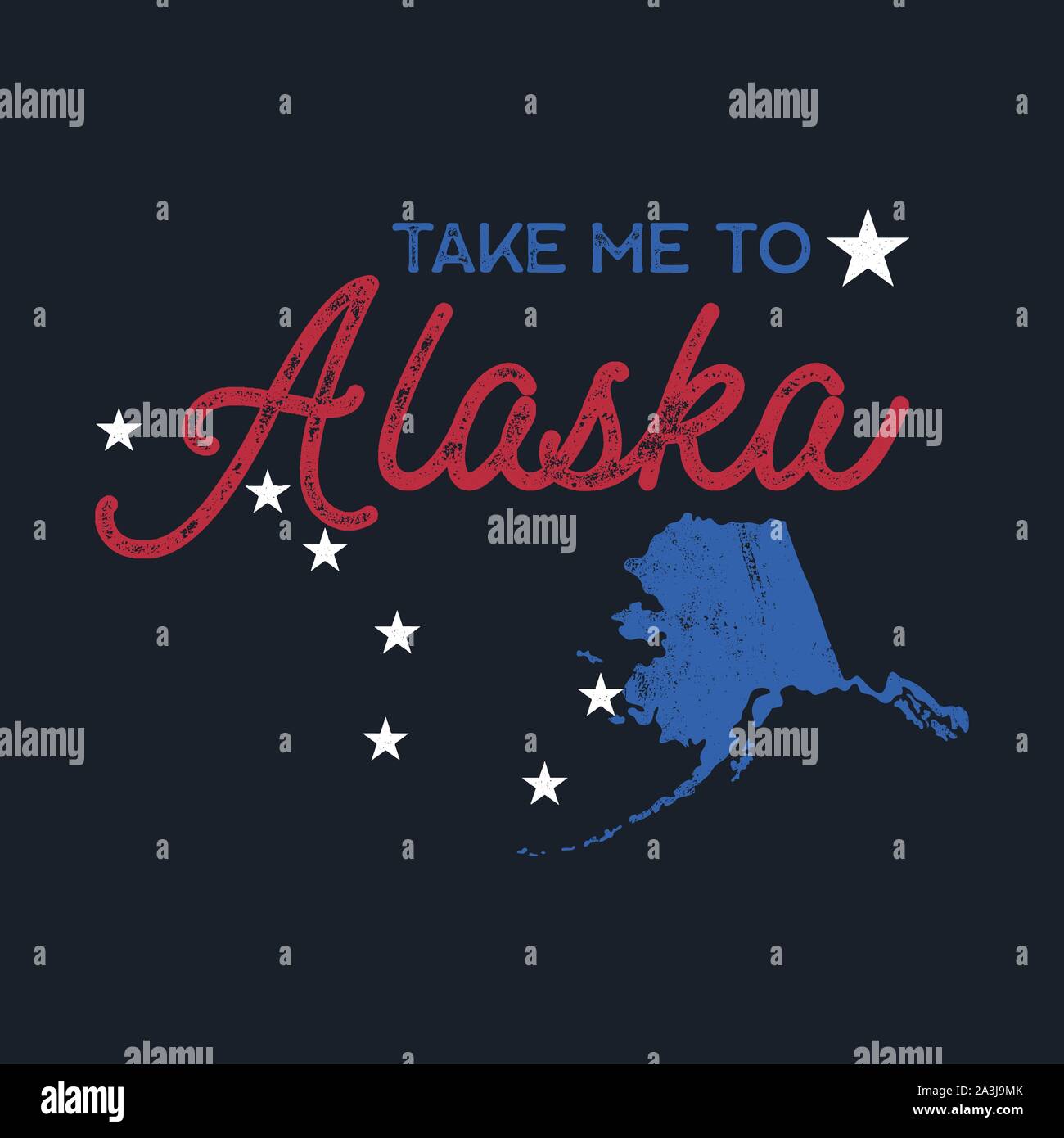 Vintage alaska map hi-res stock photography and images - Alamy
