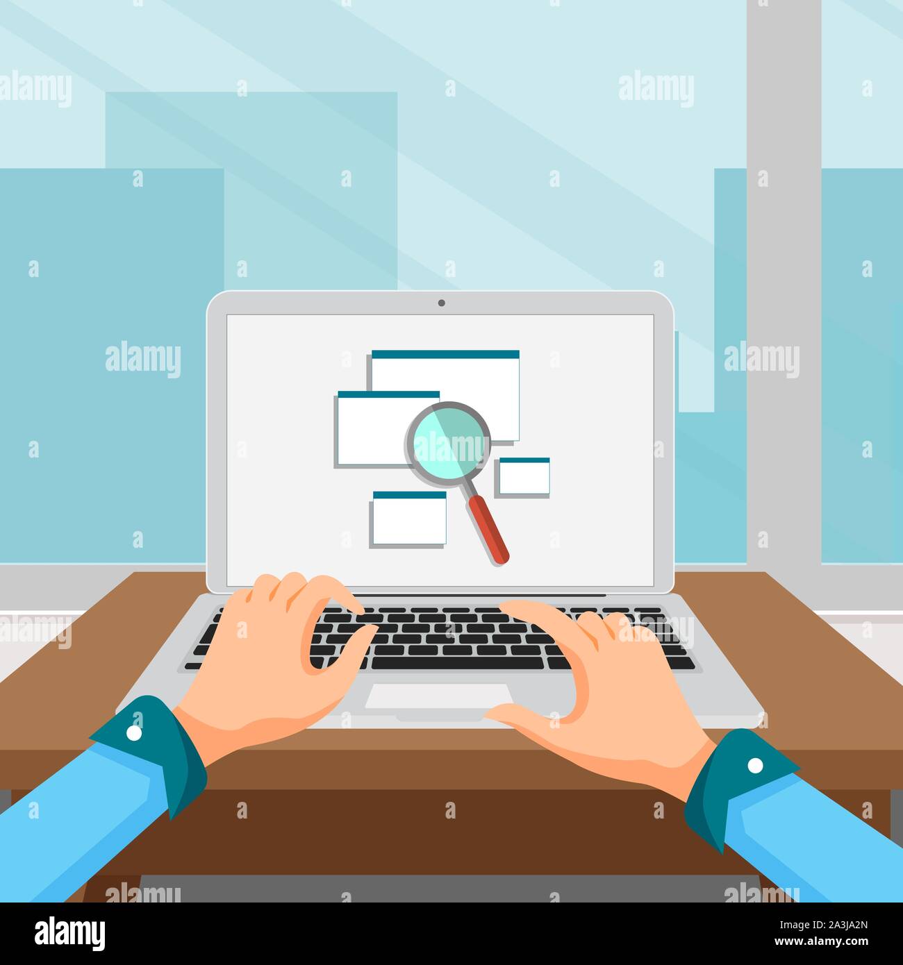 Person Searching The Internet