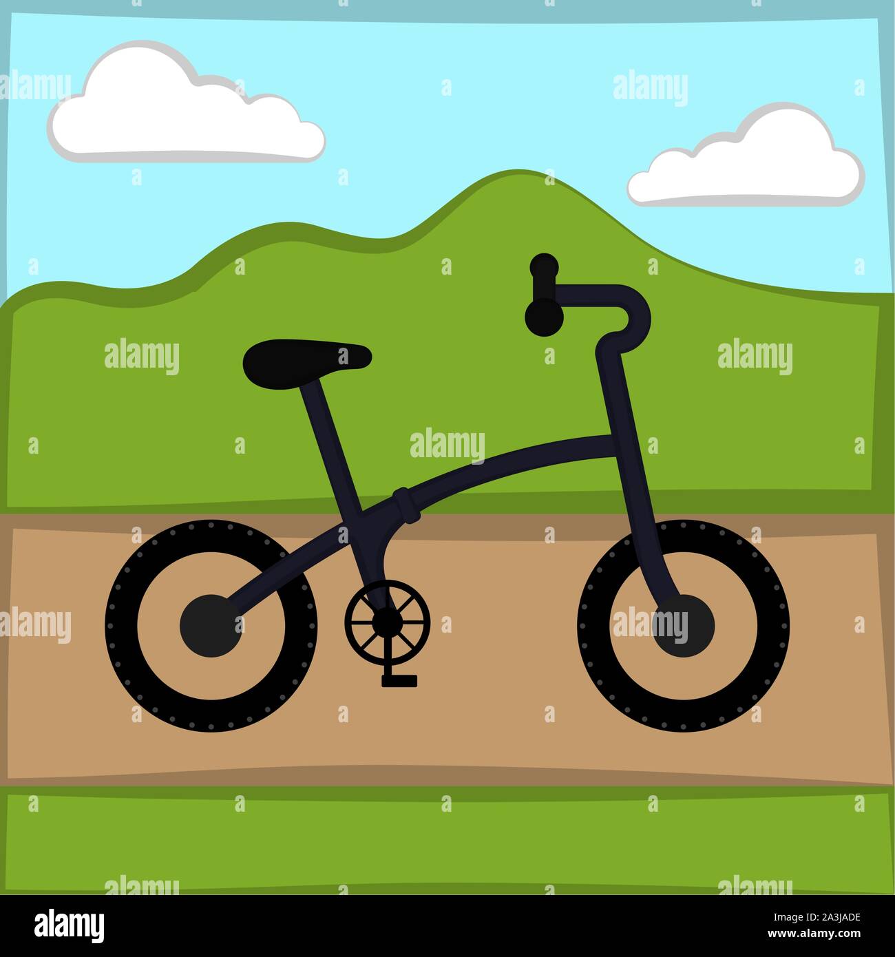 Bicycle over a natural landscape - Vector illustration Stock Vector ...