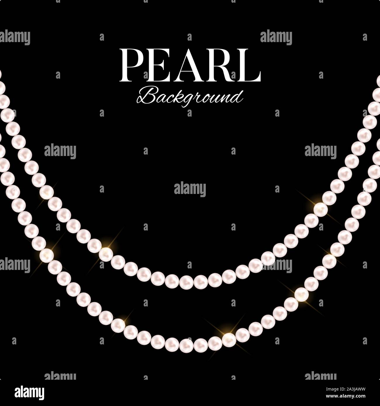 Abstract background with natural pearl garlands of beads. Vector ...