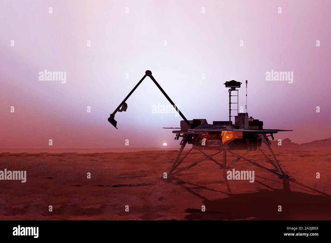 Station on the planet Mars. Elements of this image were furnished by ...