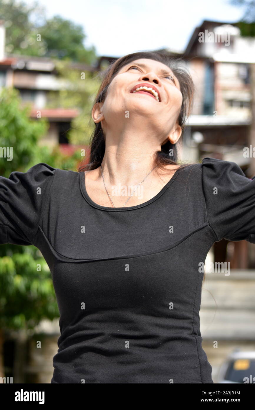 An Asian Female Senior And Freedom Stock Photo - Alamy