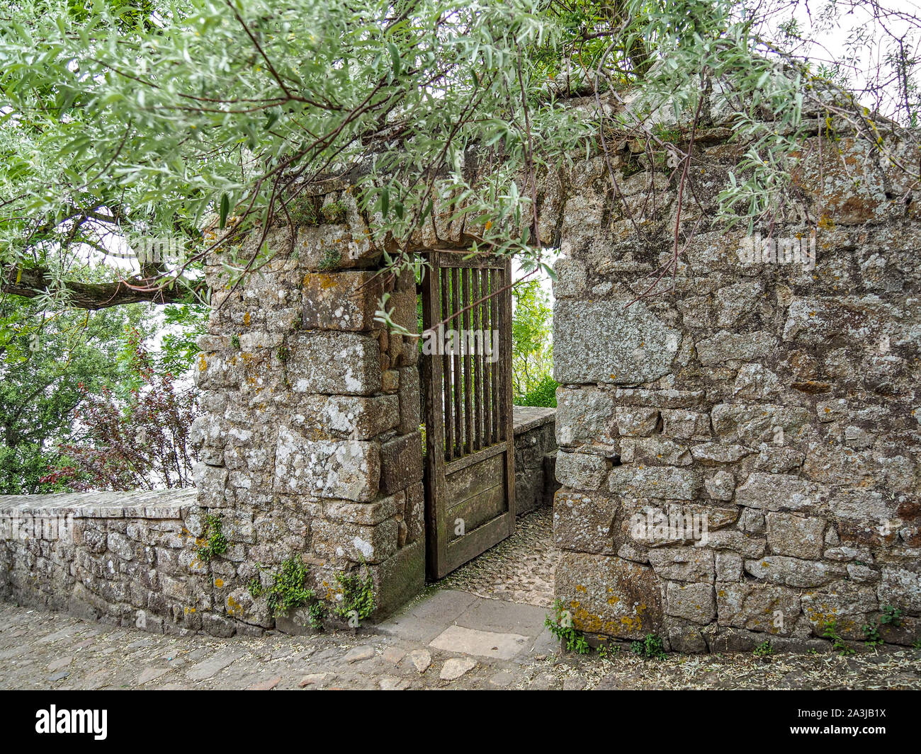 Medieval gate at Mont Saint Michel Abbey, Normandy, France Stock Photo ...