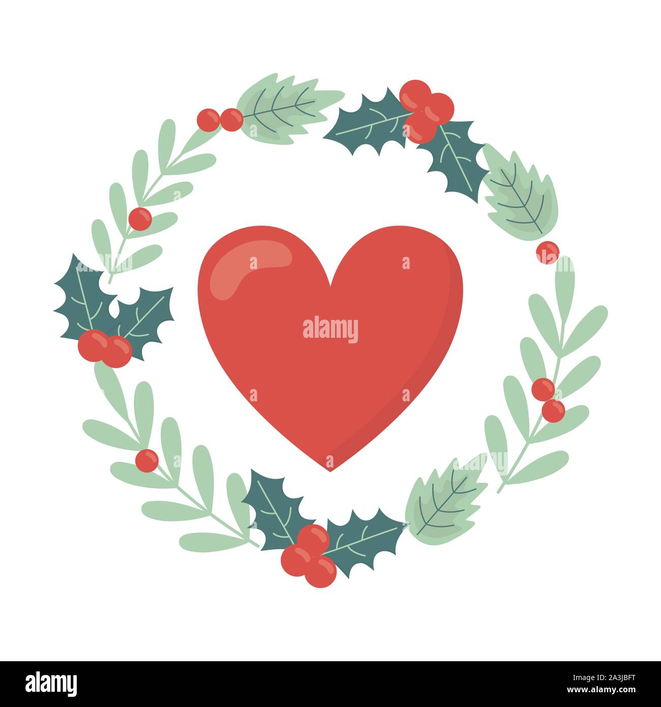 Heart Clip Art Christmas Wreath Watercolor Christmas Wreath On White
