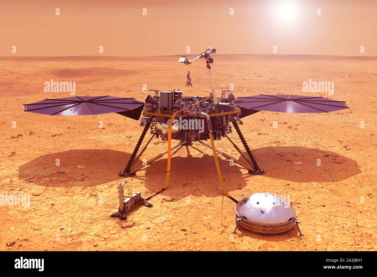 Station on the planet Mars. Elements of this image were furnished by ...