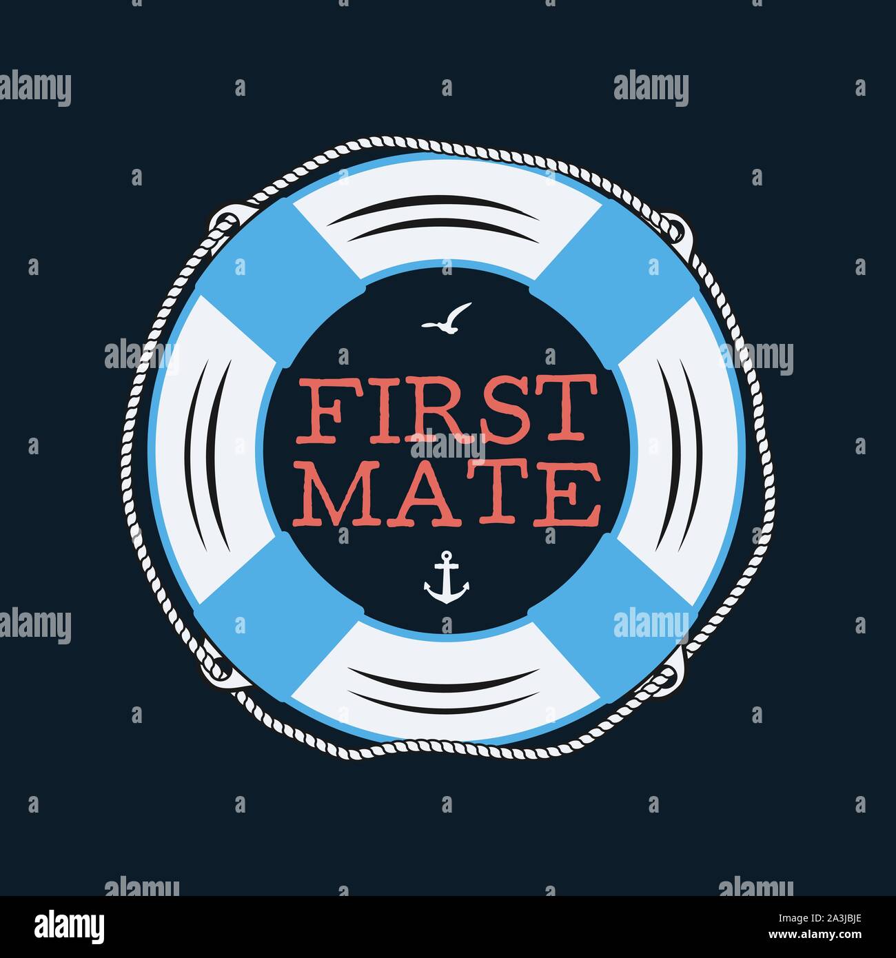 Nautical style vintage print design for t-shirt, logos or badge. First ...
