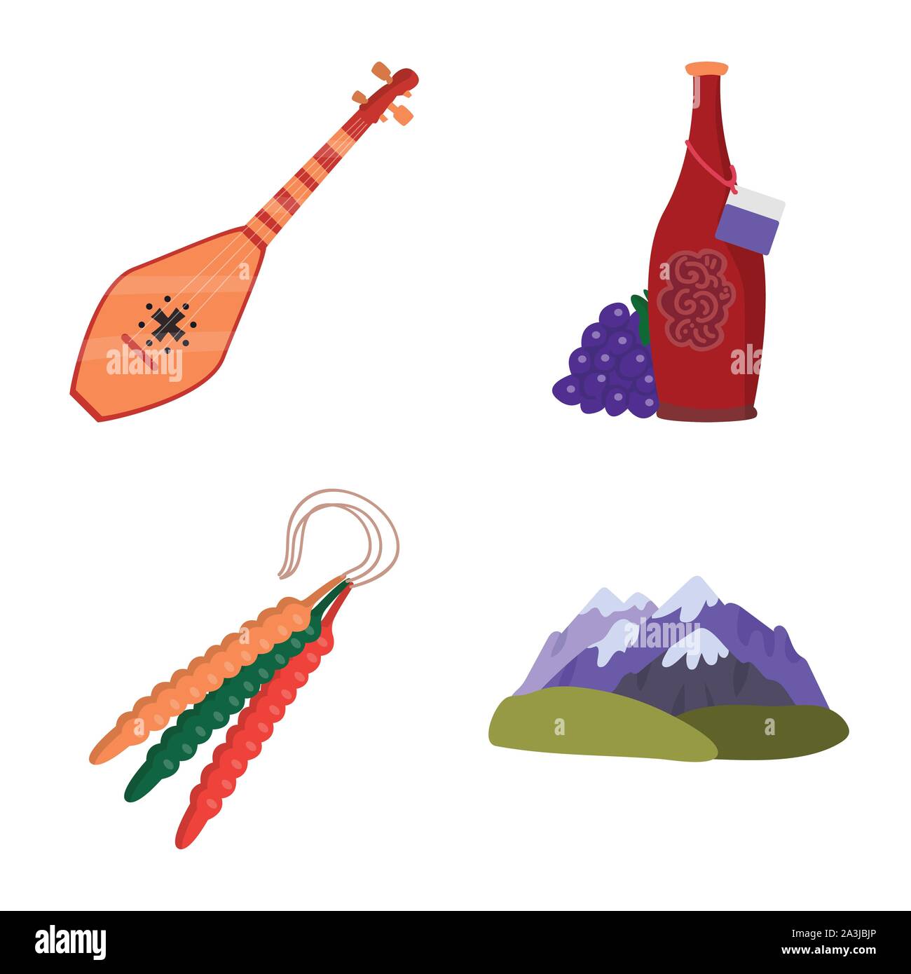 Isolated object of Caucasus and traditions logo. Collection of Caucasus ...
