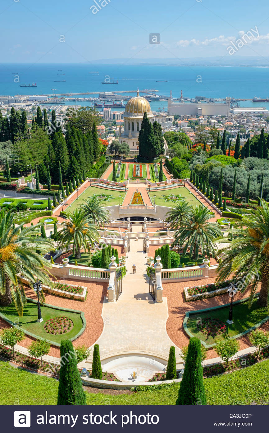 View Of Haifa And The Bahai Gardens High Resolution Stock Photography ...