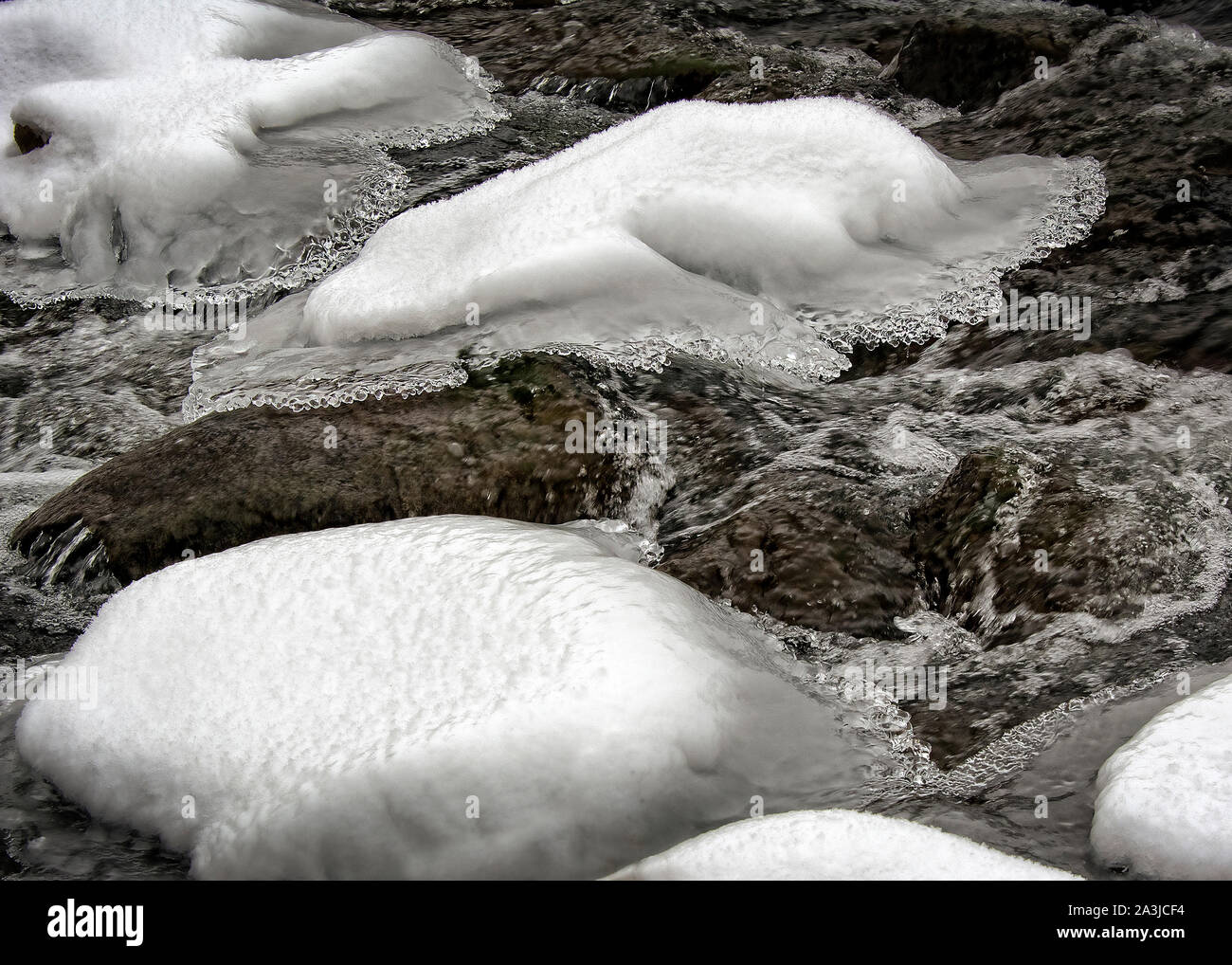 Freezing icy stream Stock Photo - Alamy