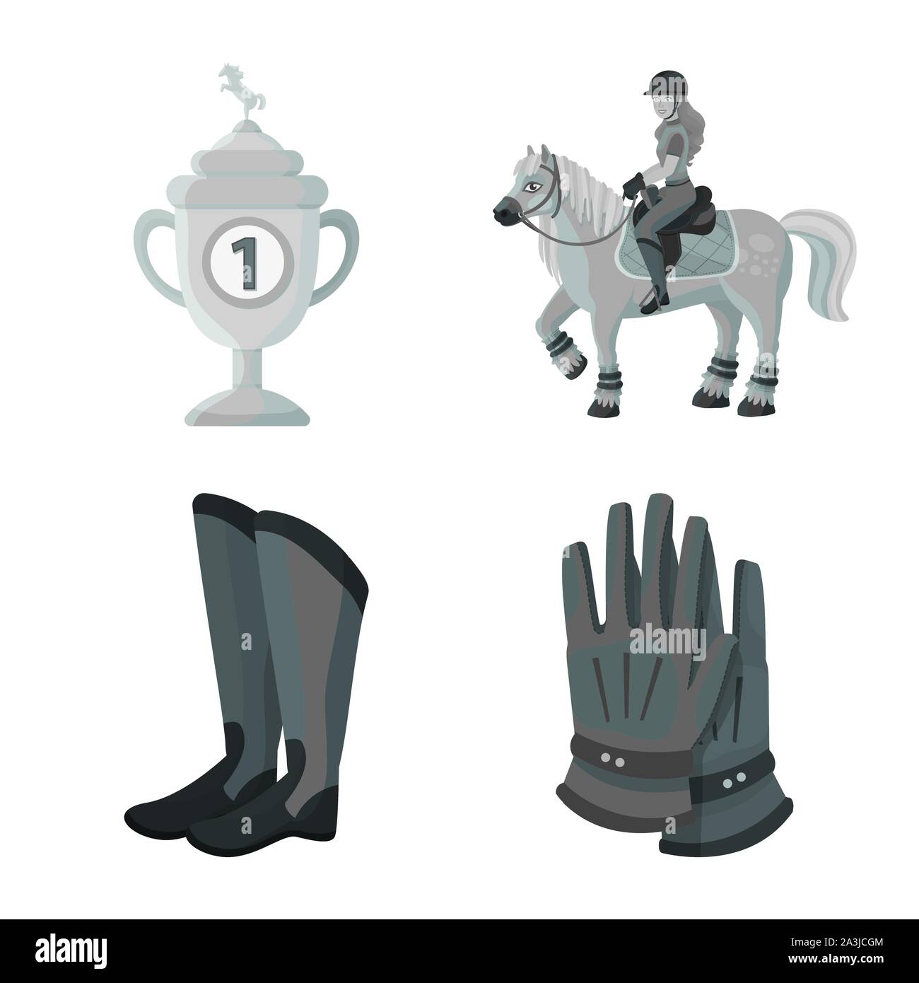 Isolated object of race and horse logo. Collection of race and racing ...
