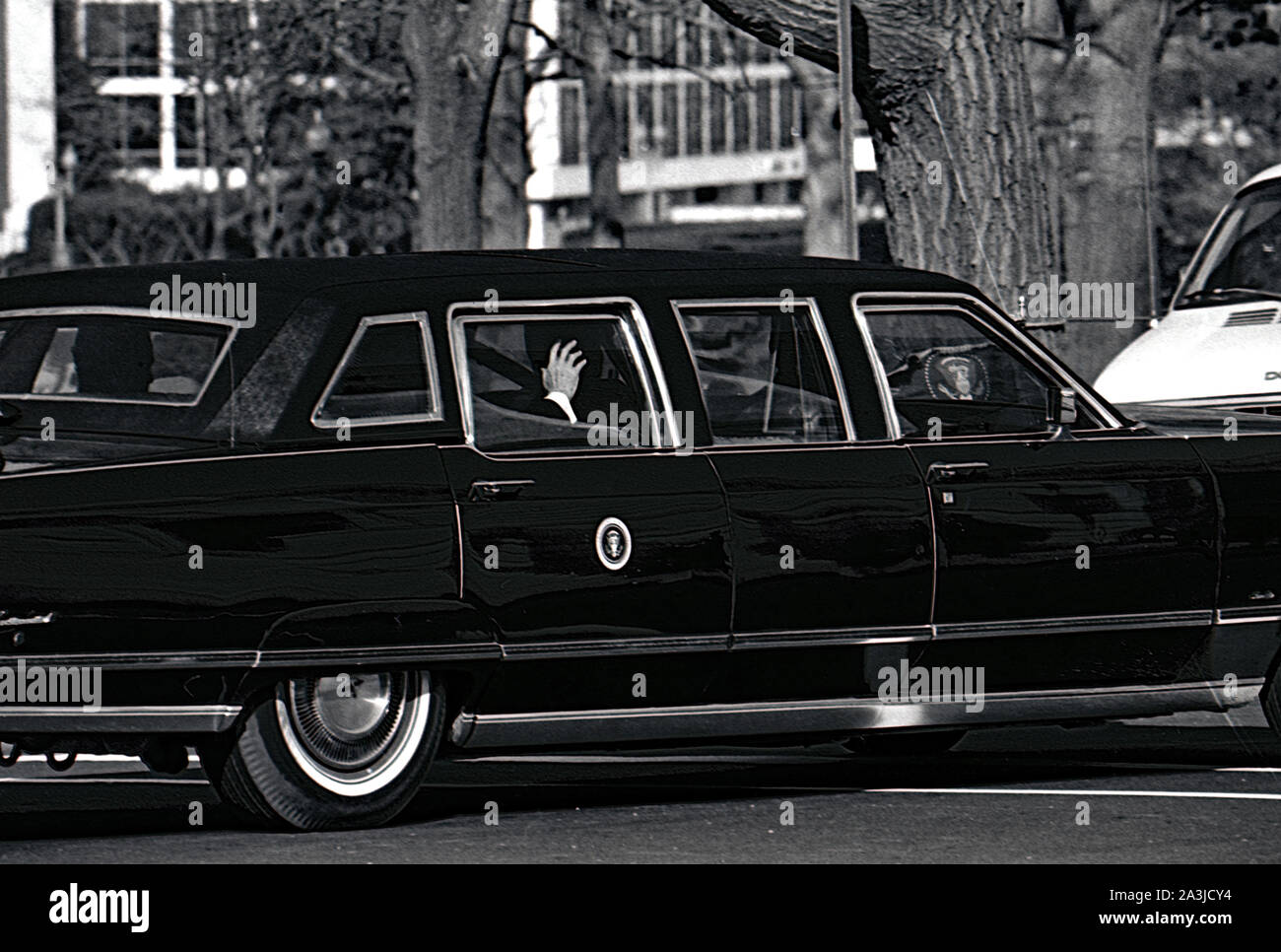 Washington DC., USA, February 2, 1984 President Ronald Reagan waves ...