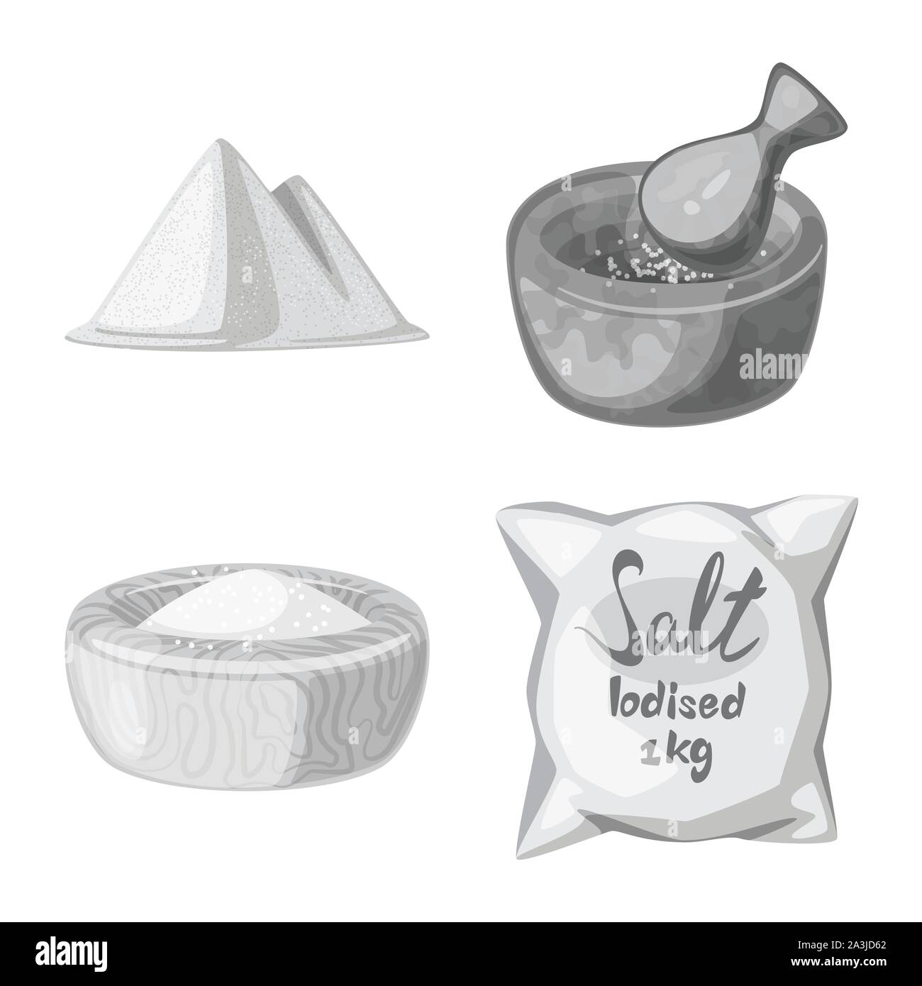 Isolated object of salt and food icon. Collection of salt and mineral ...