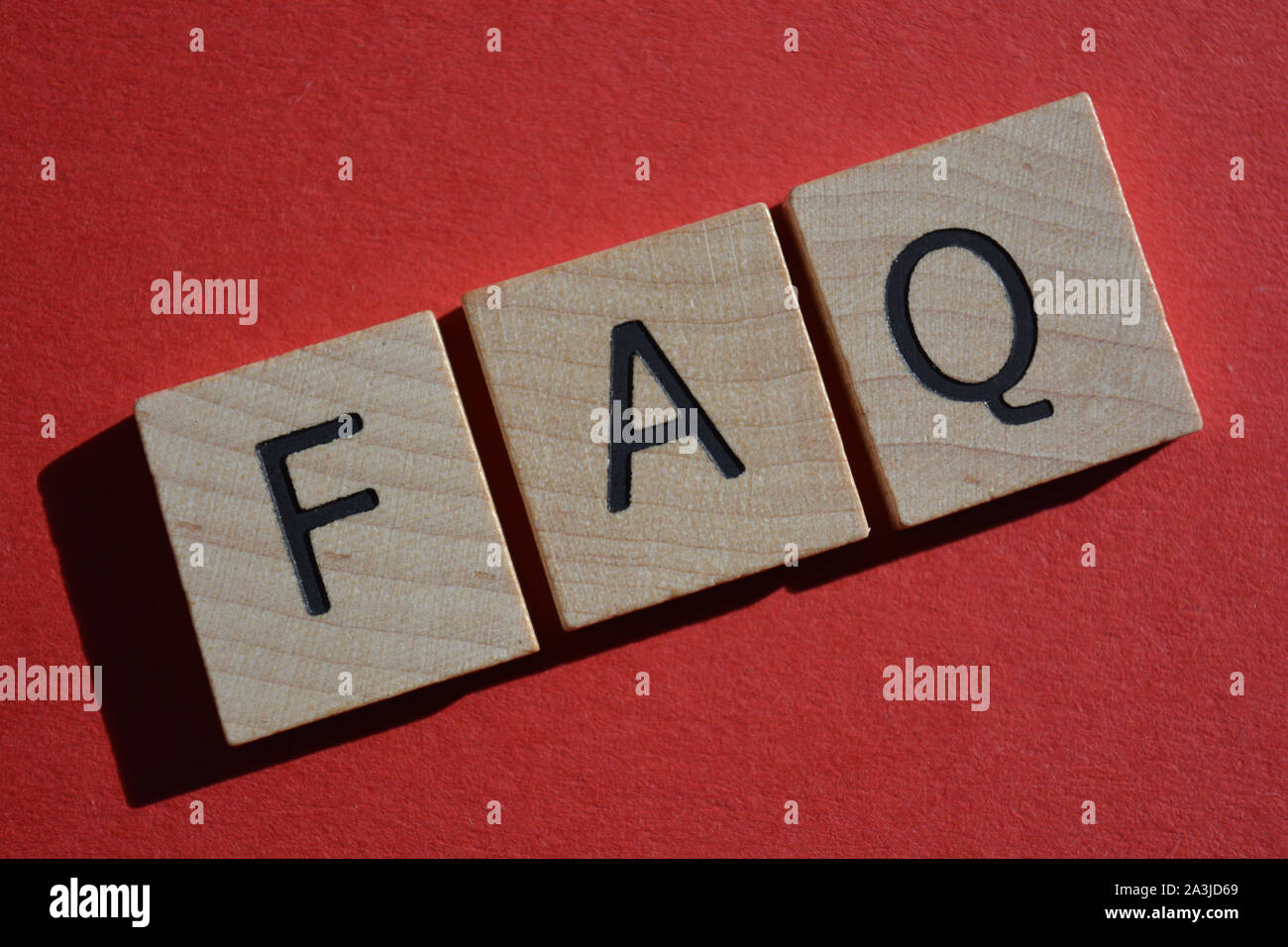 FAQ acronym for Frequently Asked Questions in 3d wooden alphabet ...
