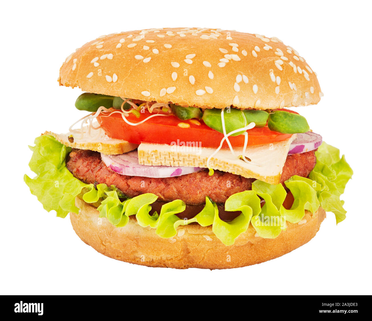 Tasty homemade burger on Cut Out Stock Images & Pictures - Alamy