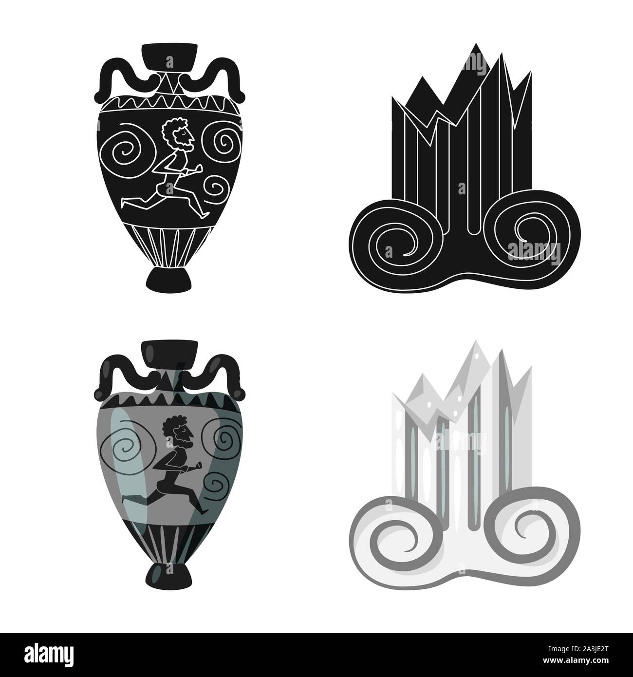 Vector design of story and items symbol. Set of story and attributes ...