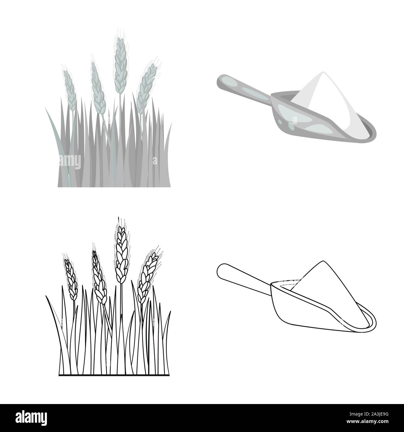 Vector design of agriculture and farming symbol. Collection of ...